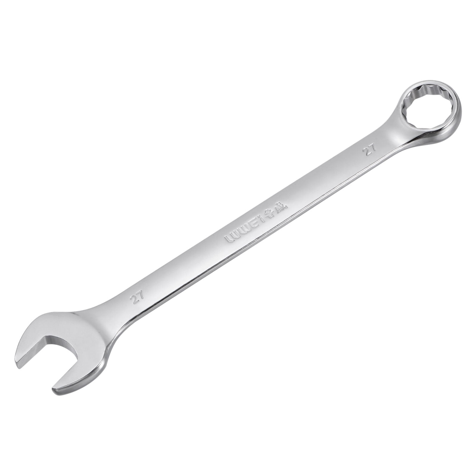 Uxcell Metric 27mm 12-Point Box Open End Combination Wrench Chrome ...