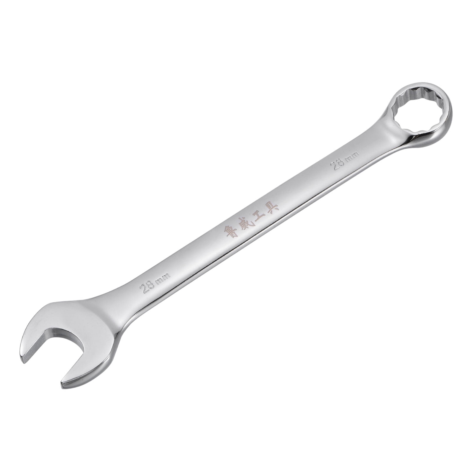 Uxcell Metric 28mm 12-Point Box Open End Combination Wrench Chrome ...
