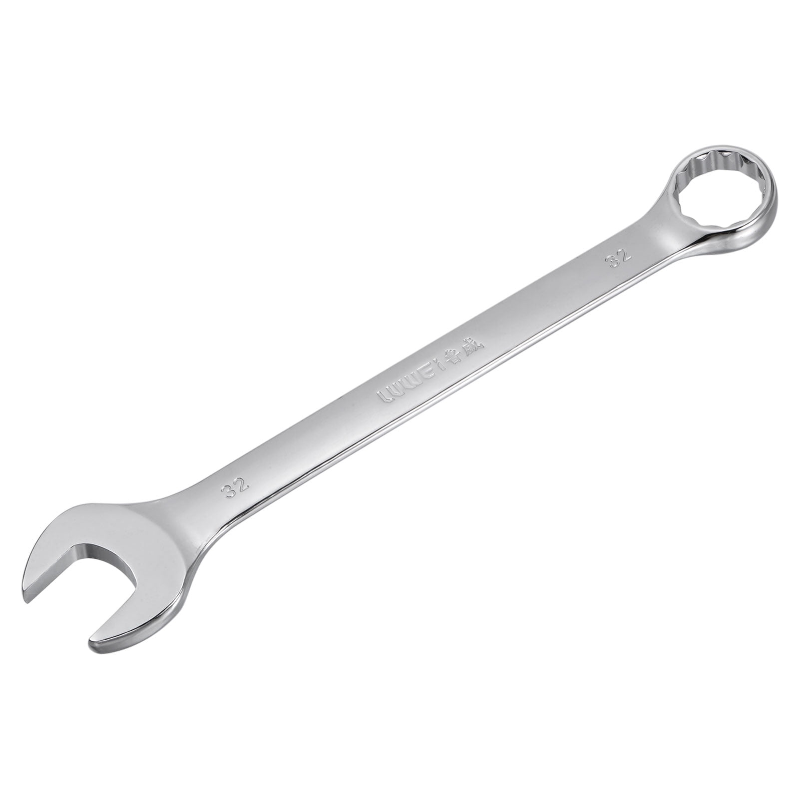 Uxcell Metric 32mm 12-Point Box Open End Combination Wrench Chrome ...