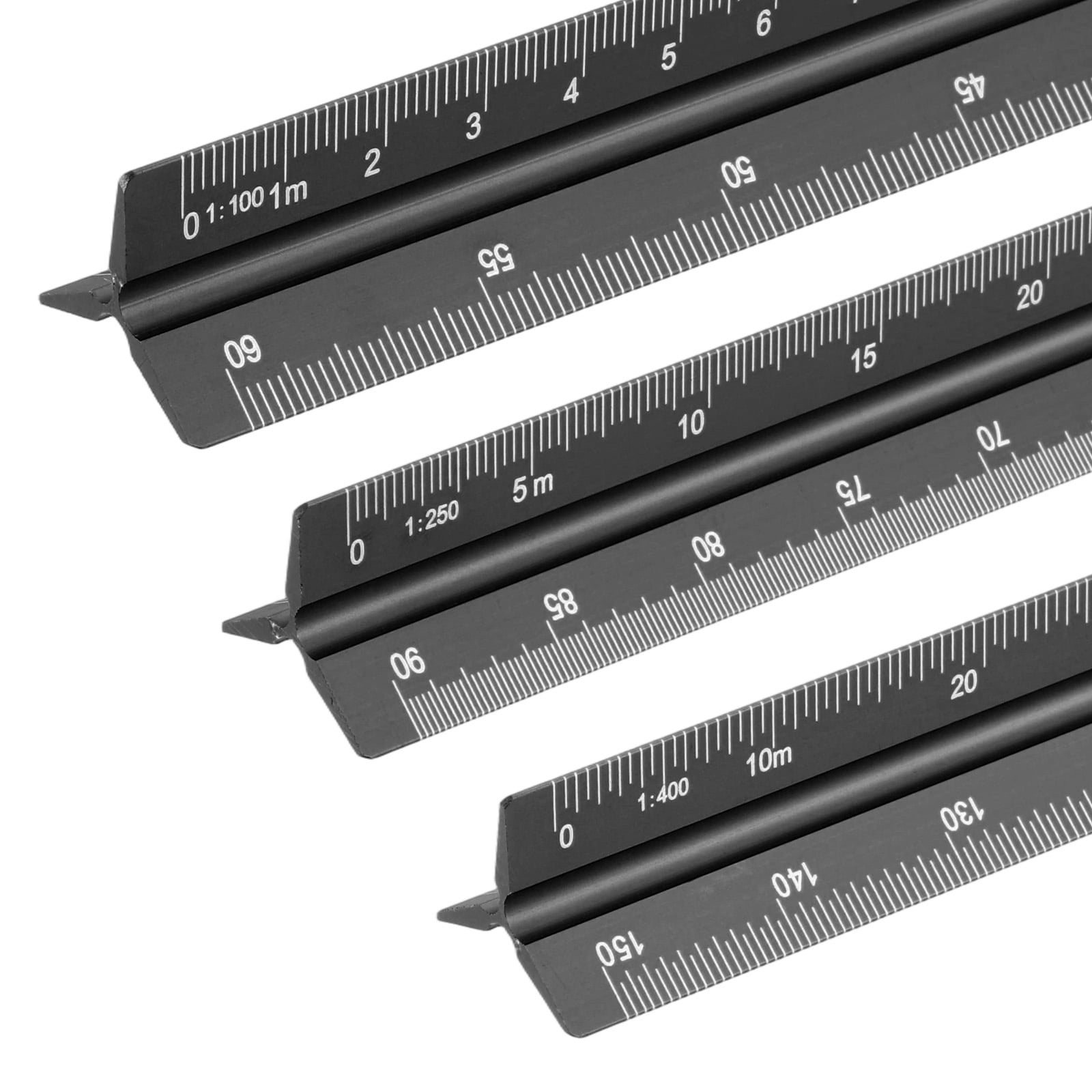 Uxcell Metric Engineer Scale Ruler, (13 Inch, Black) Architectural ...