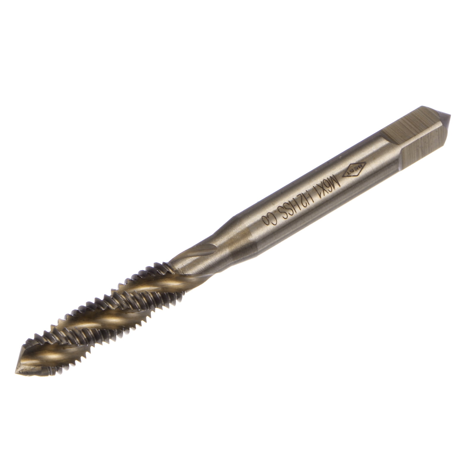 Uxcell Metric Spiral Flute Thread Taps M6 x 1 H2 HSS-CO Screw Threading Tap Tapping Tools ...