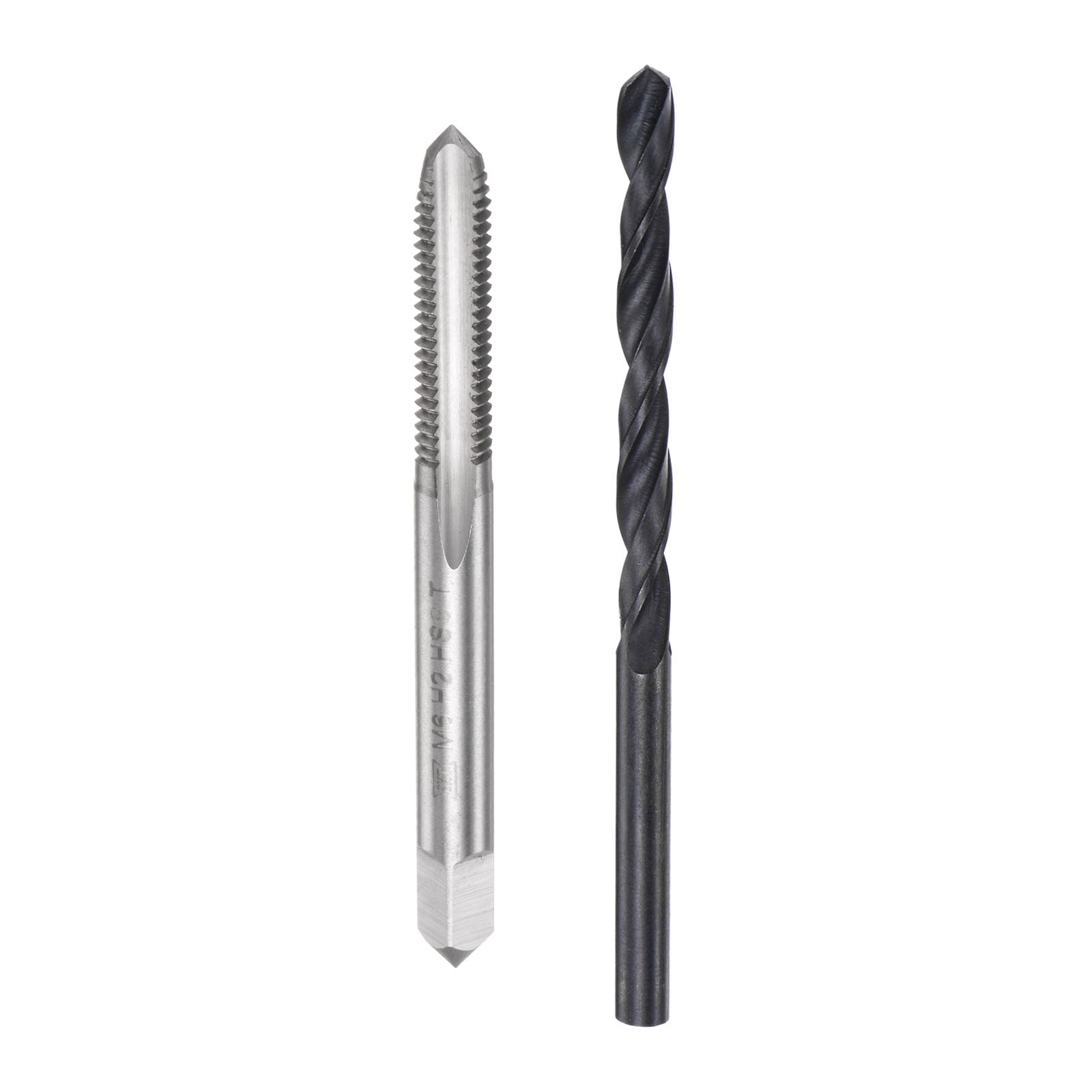 Uxcell Metric Tap and Drill Bit Set M6 x 1 Thread Tap & 5mm Black Oxide ...