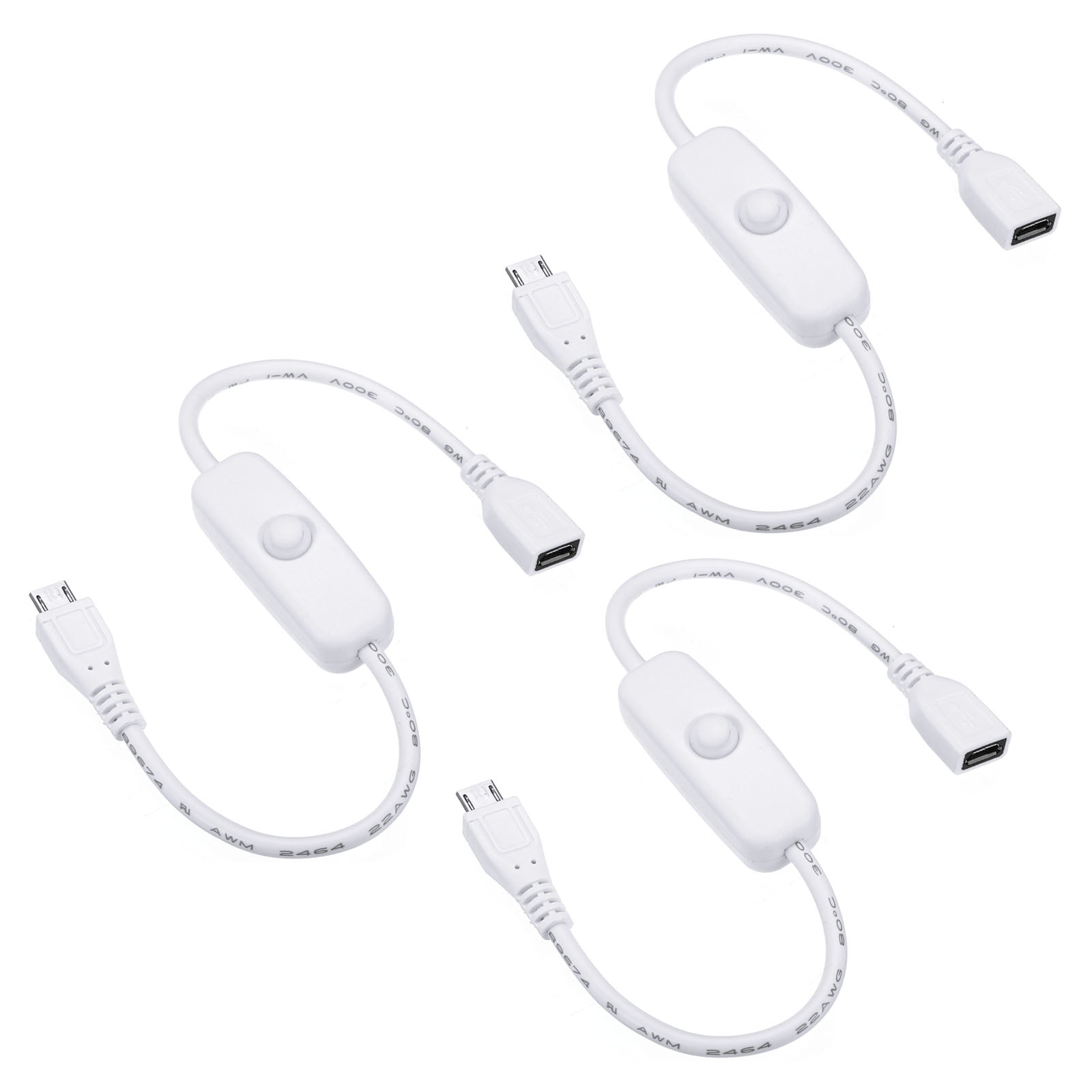 Uxcell Micro-USB Extension Cable with ON/Off Switch Female to Male ...