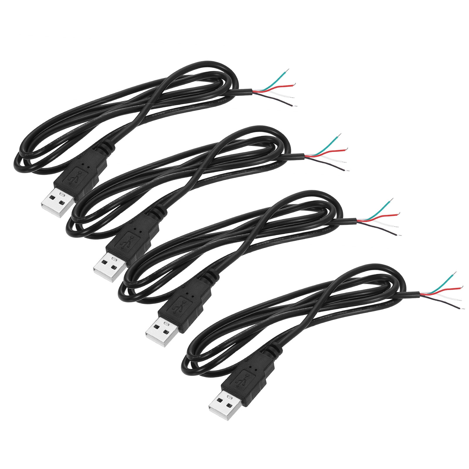 Uxcell Micro USB Male to 4Pin Bare Wire 28AWG 100cm/39 Inch Long, 4Pcs ...