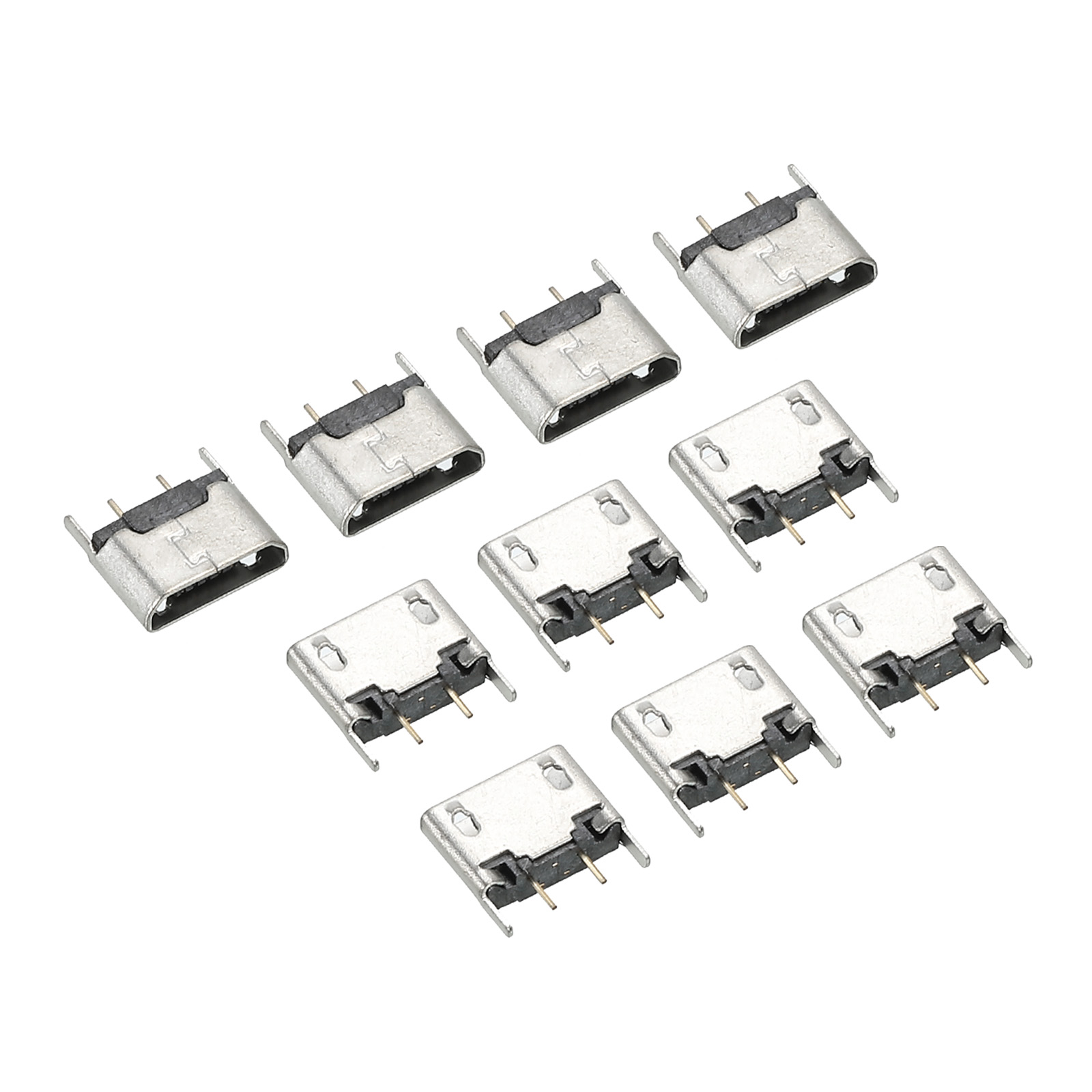 Uxcell Micro USB Type B Connector 2Pins Male Plug Socket 180 Degree 30 ...