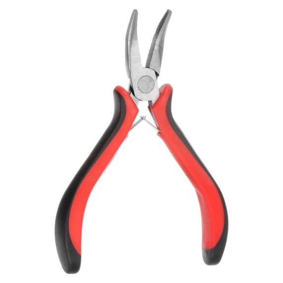 Uxcell Mini Bent Nose Pliers 4.5" Toothed Curved Precision Plier with ...