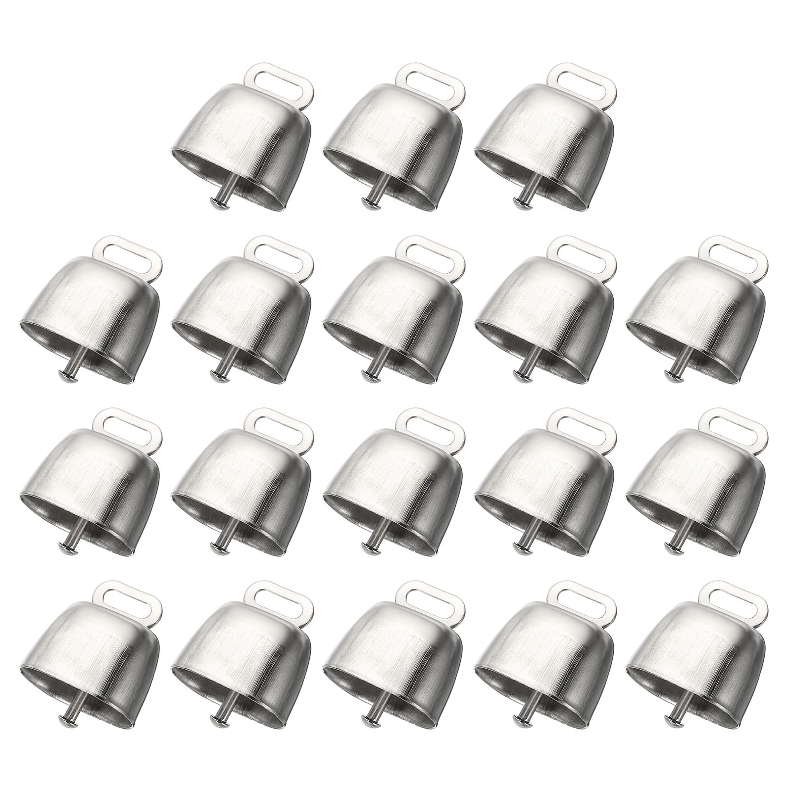Uxcell Mini Cow Bells for Crafts Christmas, 18 Pcs Shiny Silver Small ...