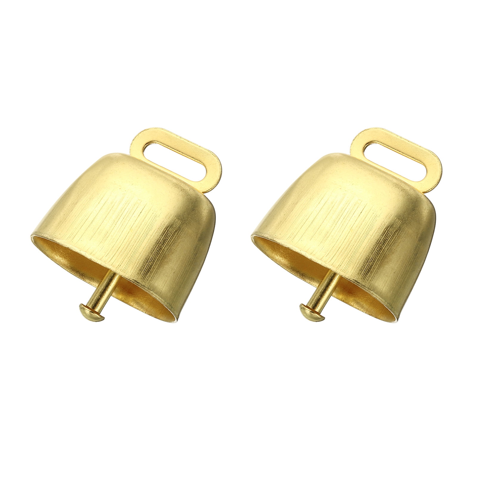 Uxcell Mini Cow Bells for Crafts Christmas, 2 Pcs Shiny Gold Small Cow ...