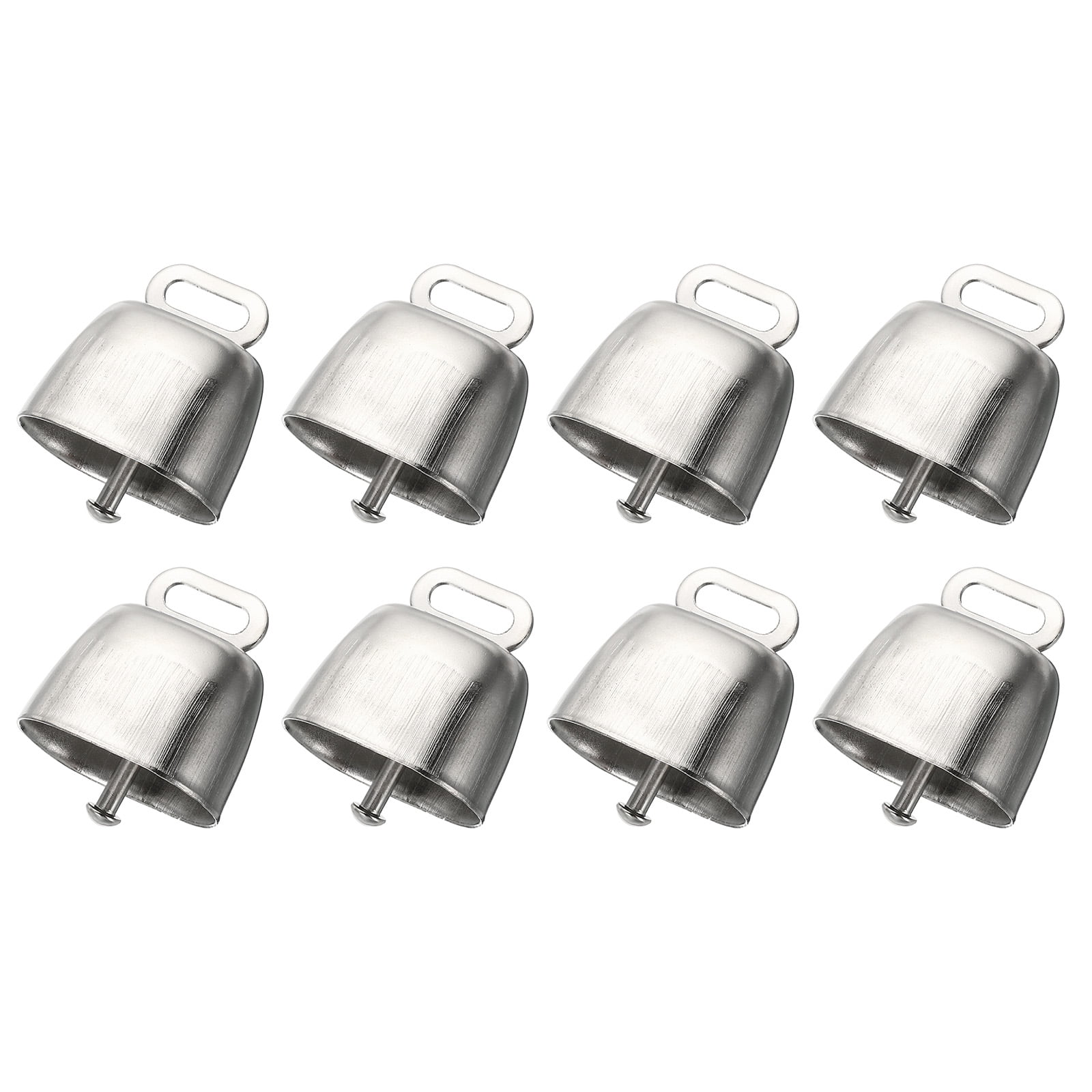 Uxcell Mini Cow Bells for Crafts Christmas, 8 Pcs Shiny Silver Small ...