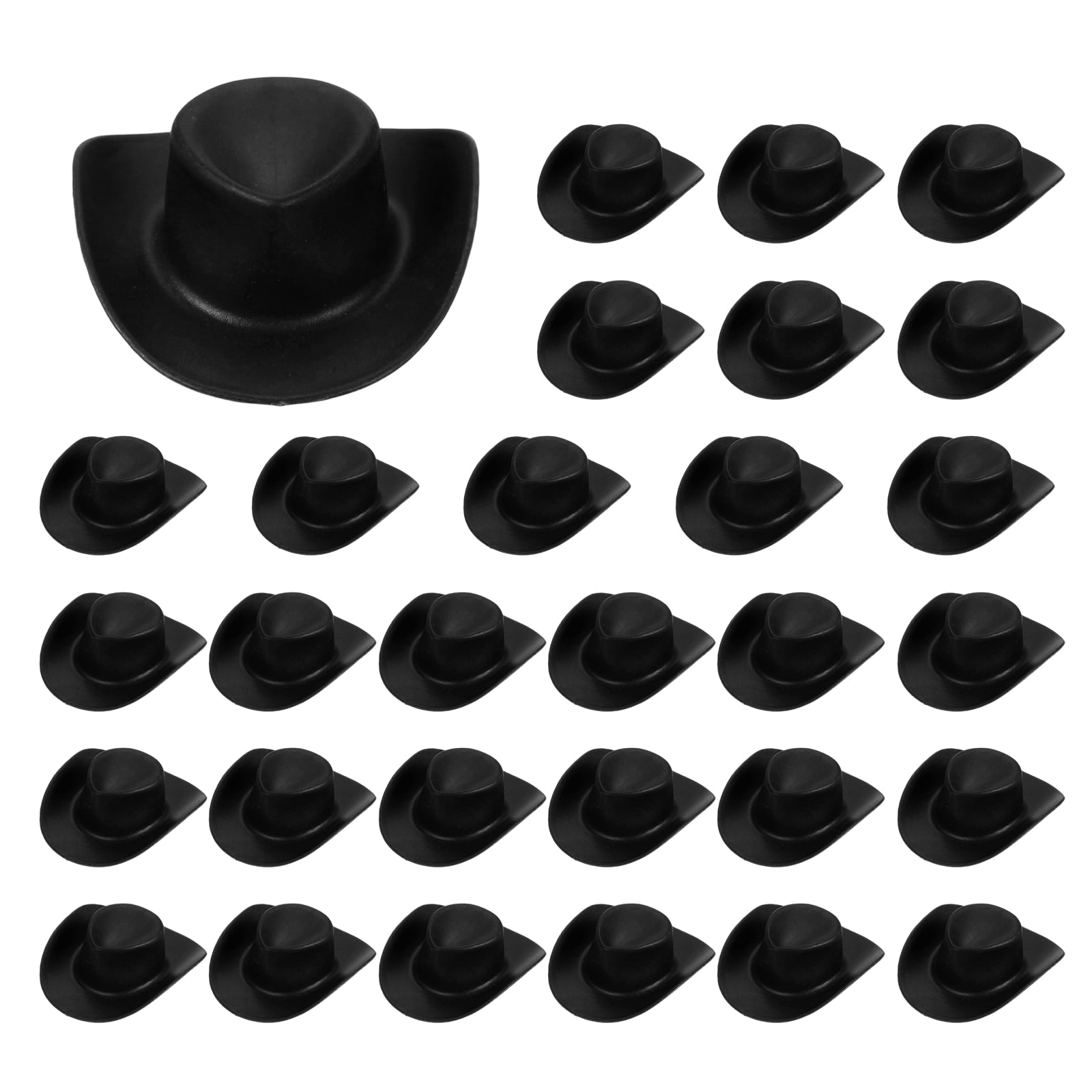 Uxcell Mini Cowboy Hat, Plastic Black Tiny Cowboy Cow Girl Hats for ...