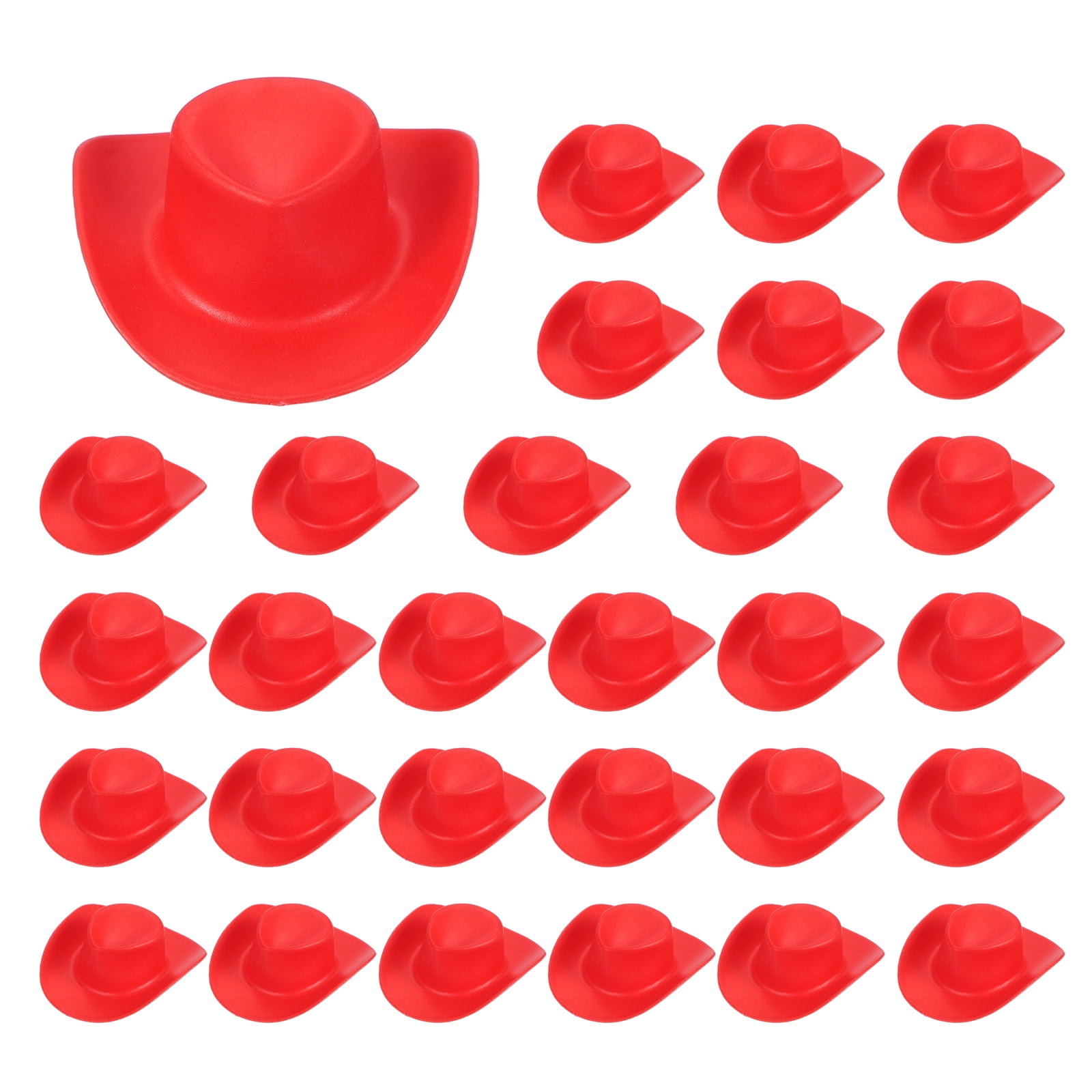 Uxcell Mini Cowboy Hat, Plastic Red Tiny Cowboy Cow Girl Hats for Party ...
