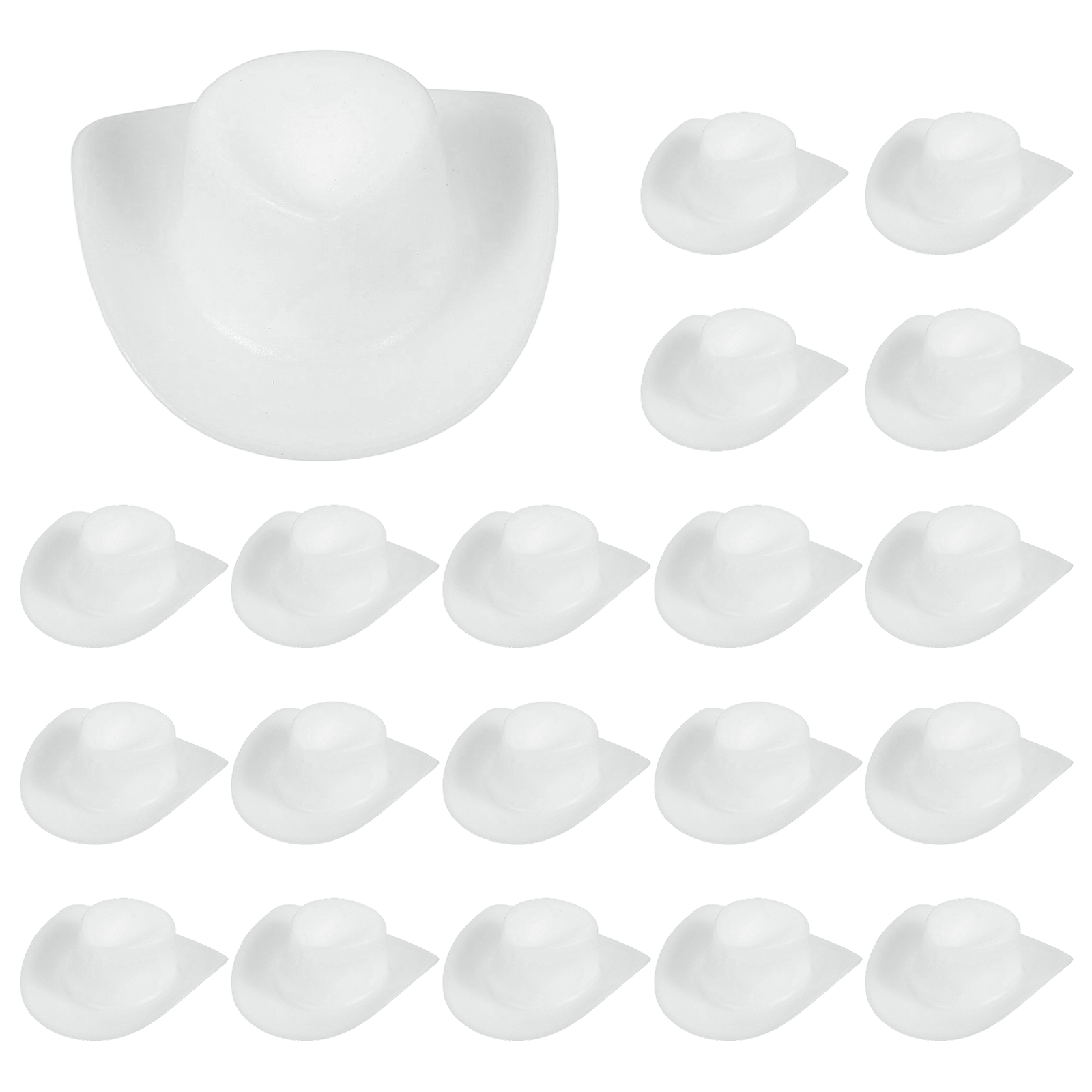 Uxcell Mini Cowboy Hat, Plastic White Tiny Cowboy Cow Girl Hats for ...