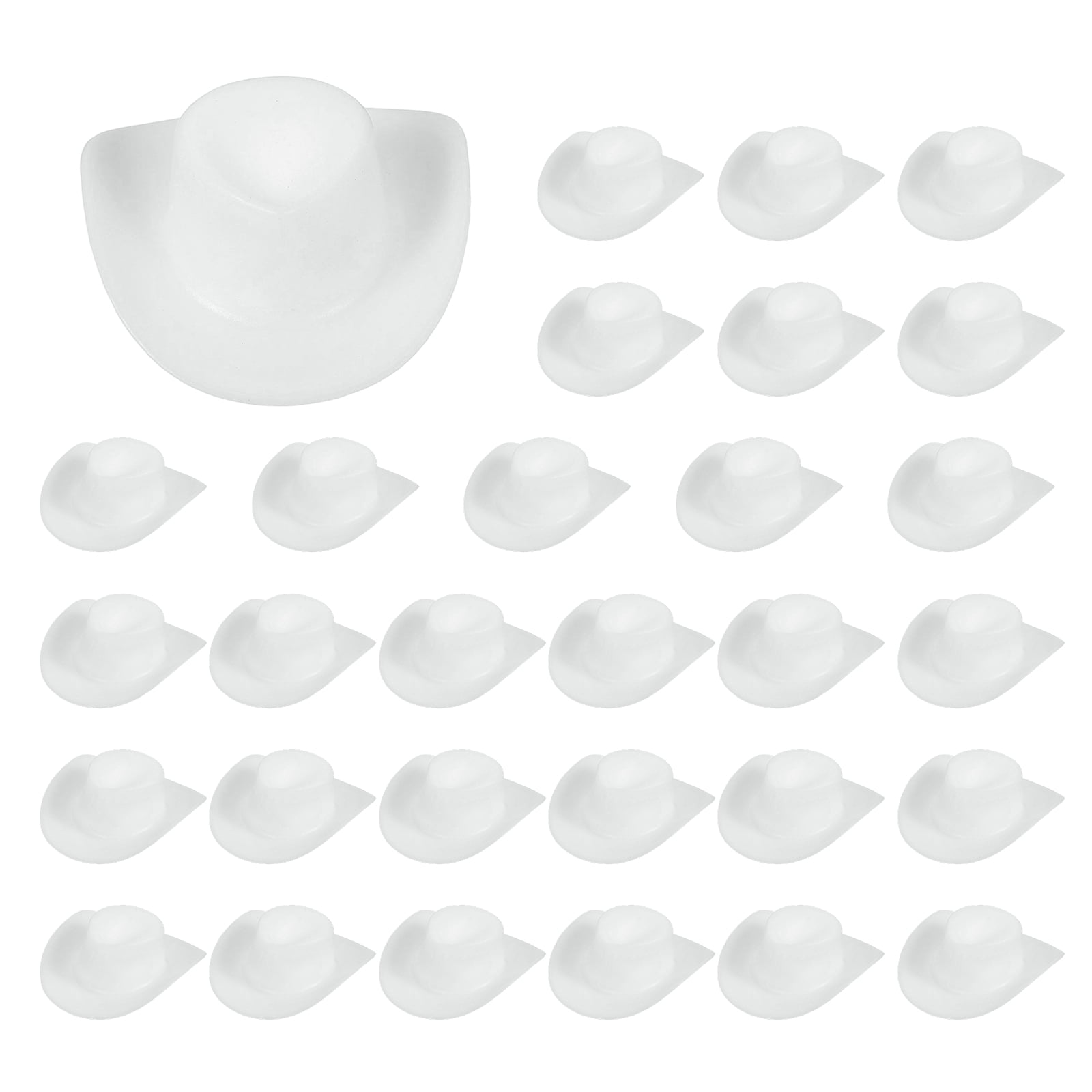 Uxcell Mini Cowboy Hat, Plastic White Tiny Cowboy Cow Girl Hats for ...