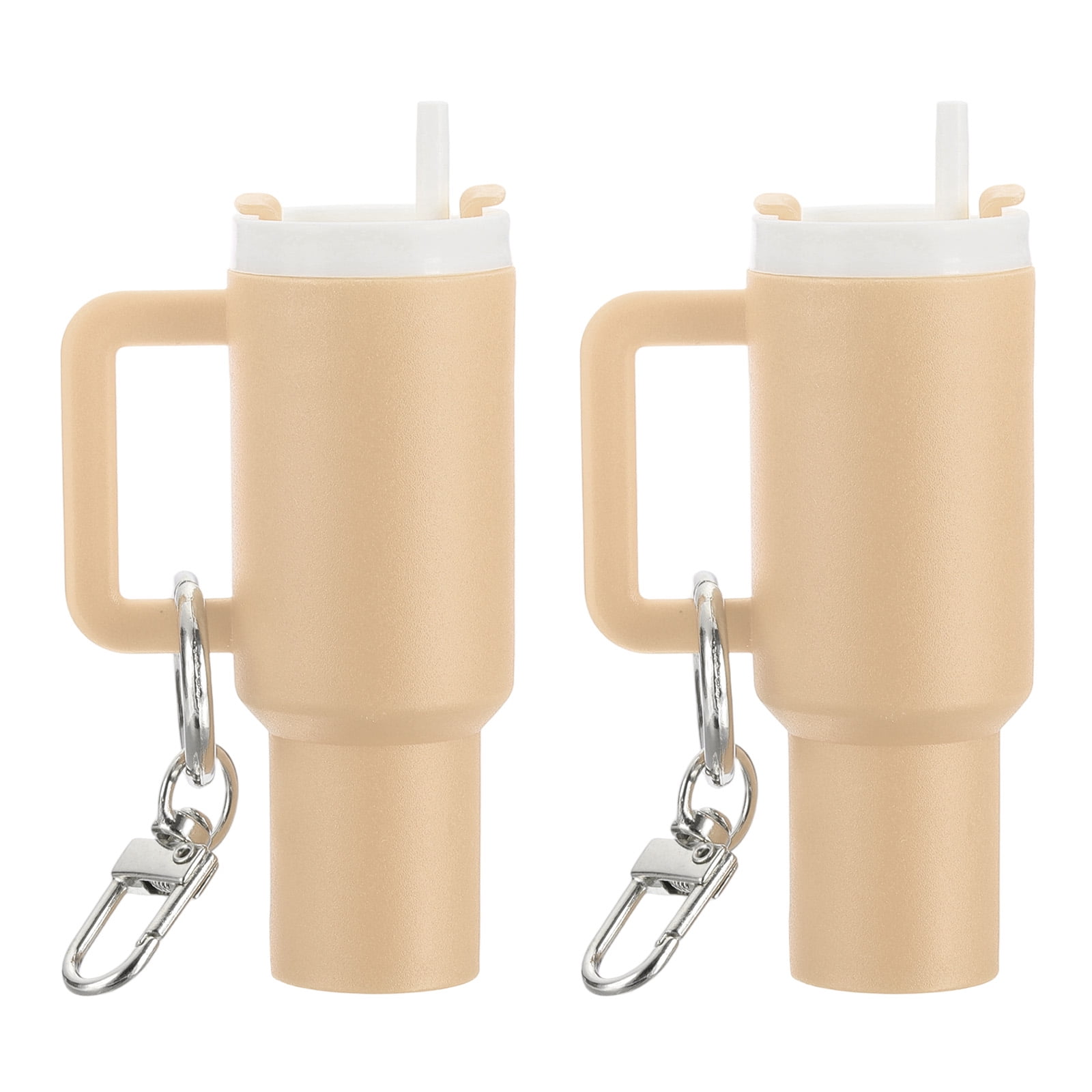 Uxcell Mini Cup Keychain, Lip Balm Holder Mini Tumbler Key Chain Decor ...