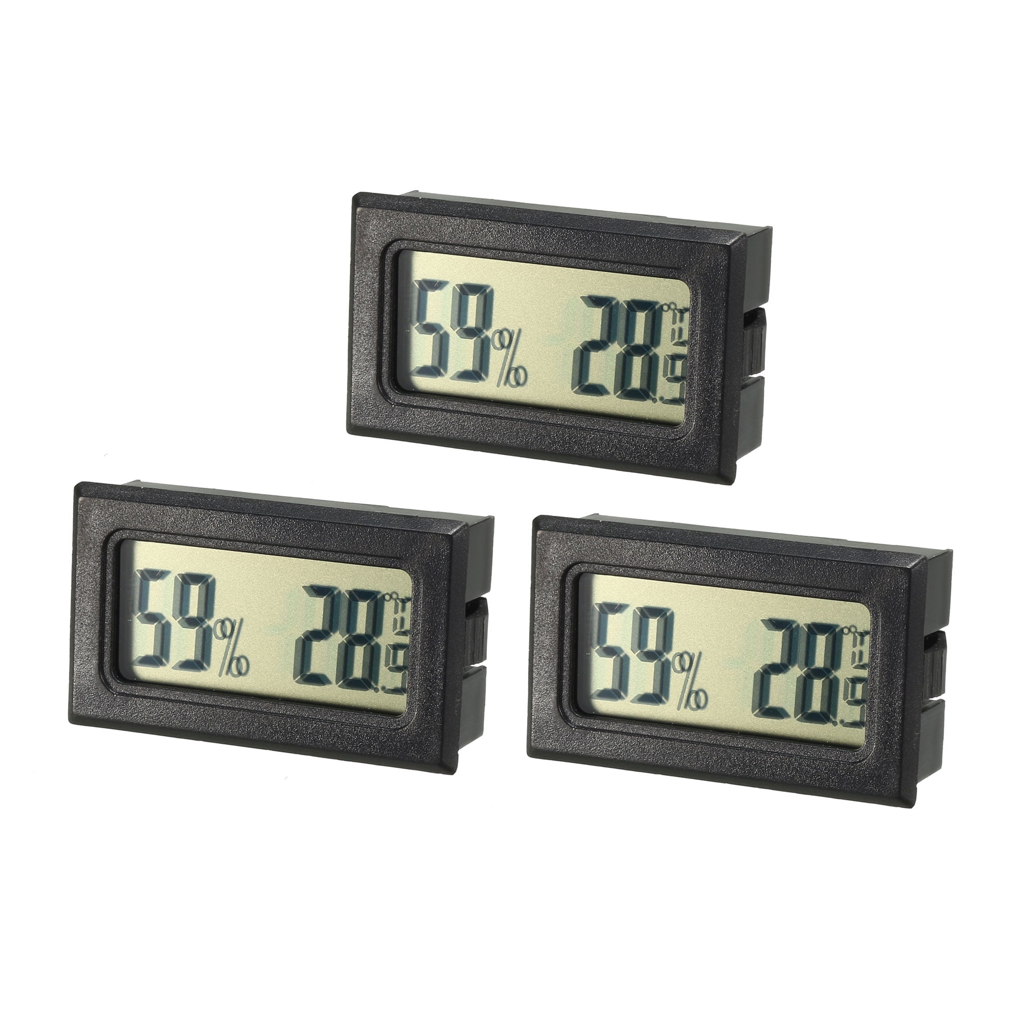 Uxcell Mini Digital Temperature Humidity Gauge LCD Display, 3 Pack ...