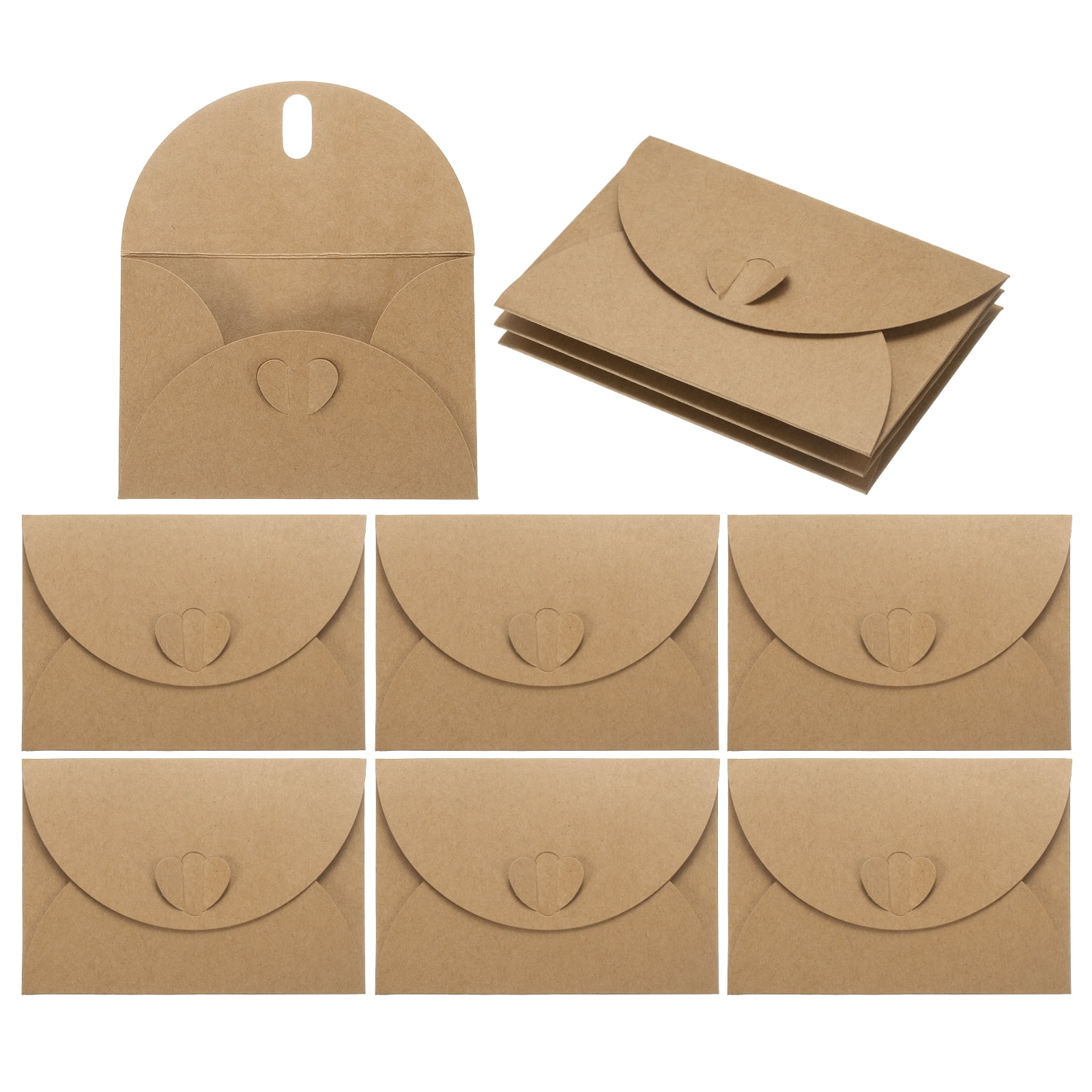 Uxcell Mini Envelopes, 25 Pack Greeting Card Envelopes with Heart Clasp ...