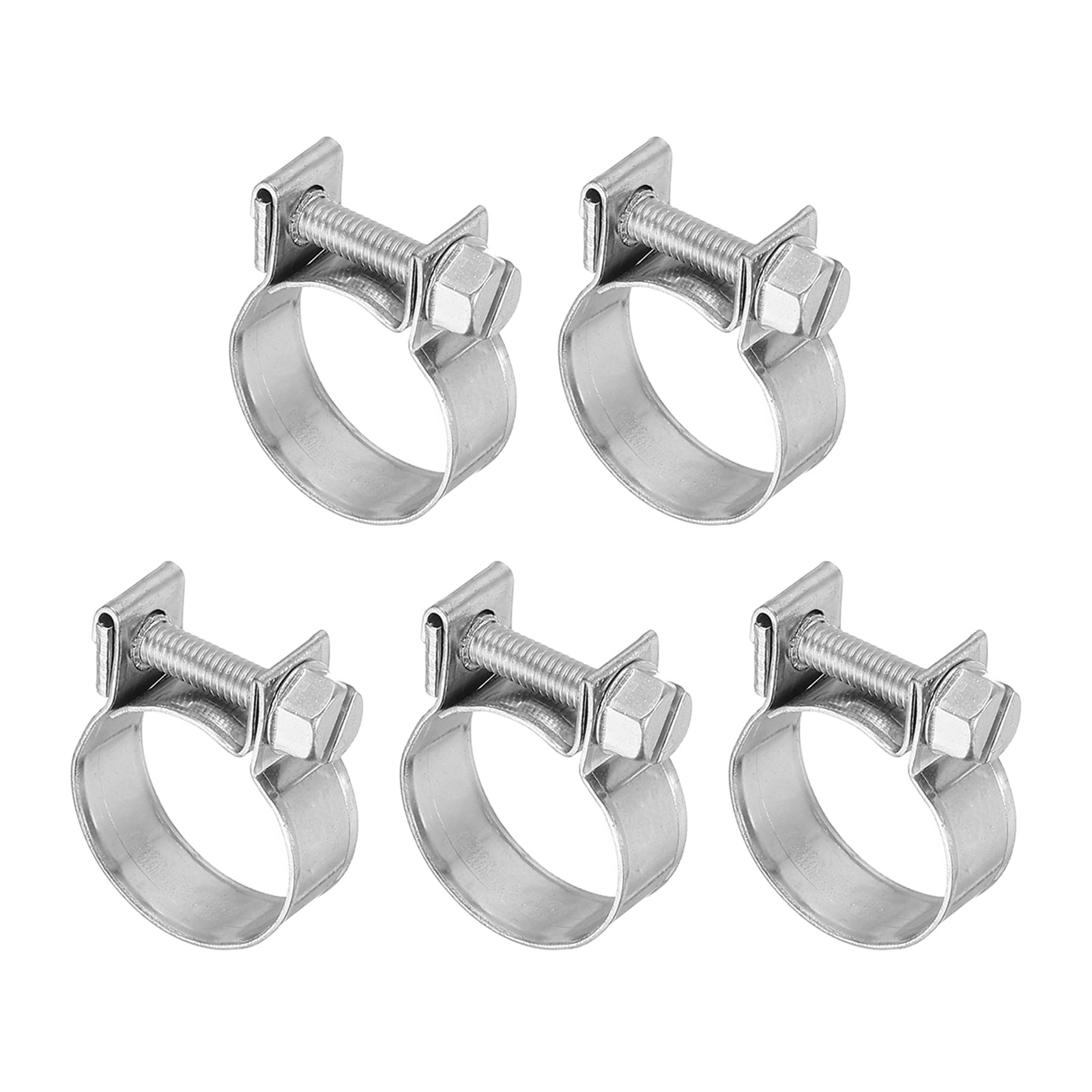 Uxcell Mini Fuel Injection Hose Clamps Stainless Steel Adjustable Clamp ...