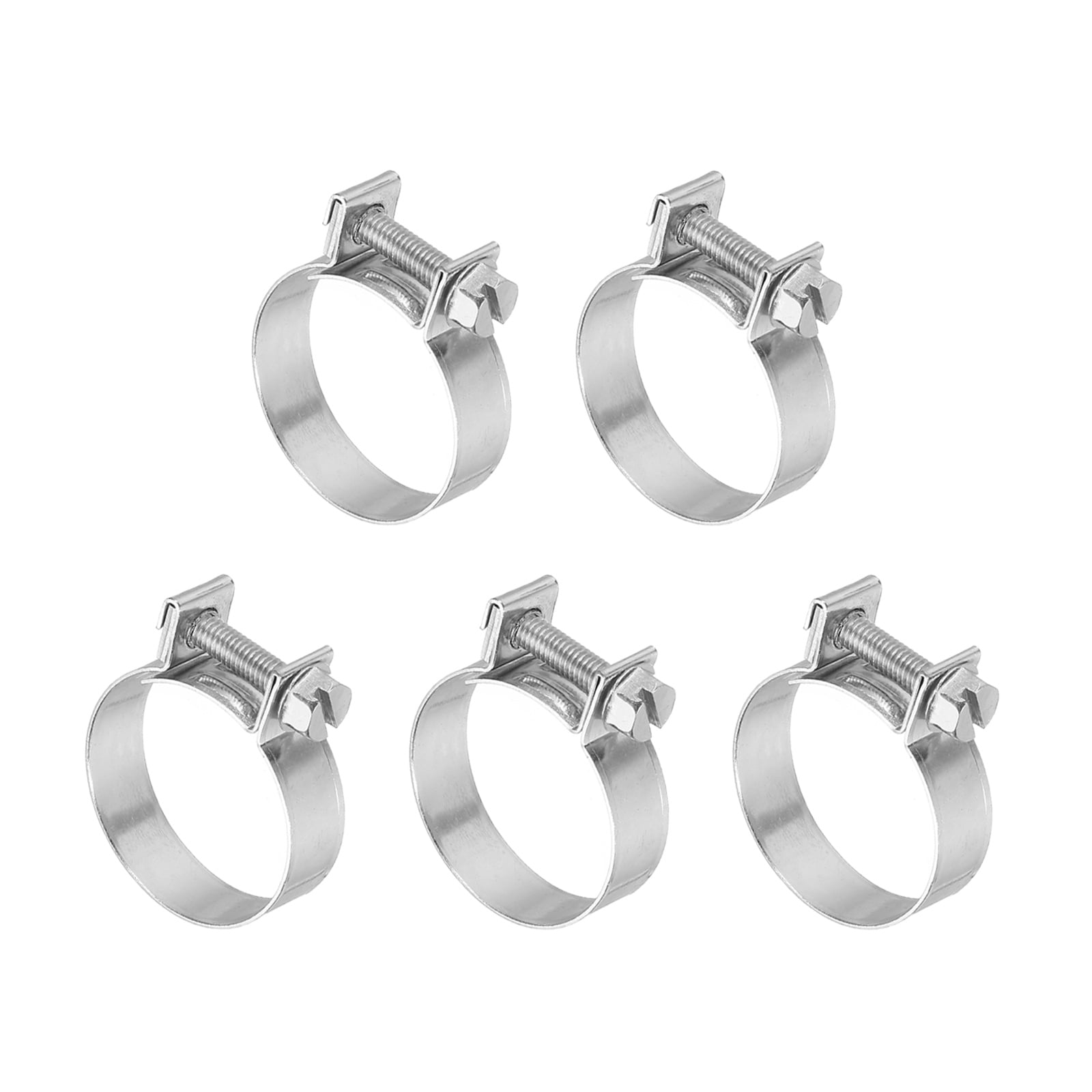 Uxcell Mini Fuel Injection Hose Clamps Stainless Steel Adjustable Clamp ...