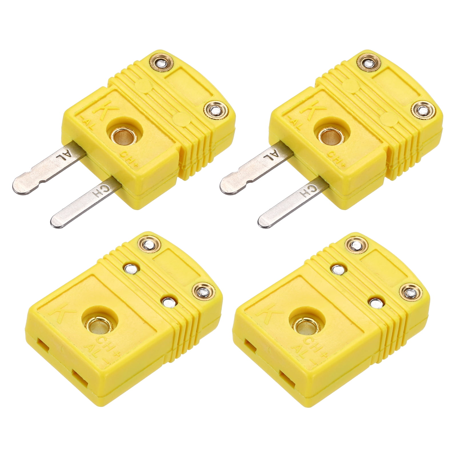 Uxcell Mini K Type Thermocouple Wire Connectors Male Female Plug ...