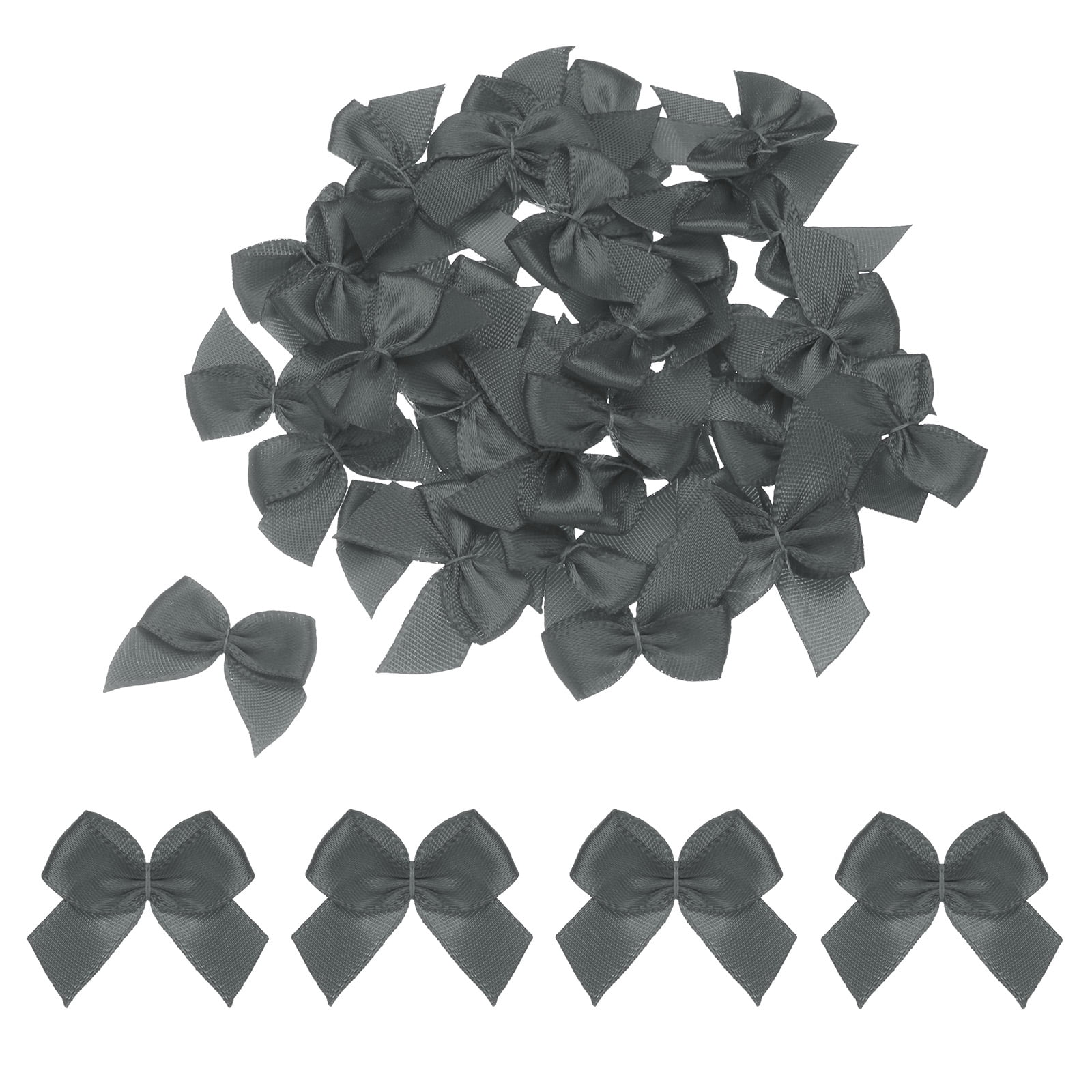 Uxcell Mini Ribbon Bow Mini Fabric Satin Ribbon Flower Bows Craft DIY ...