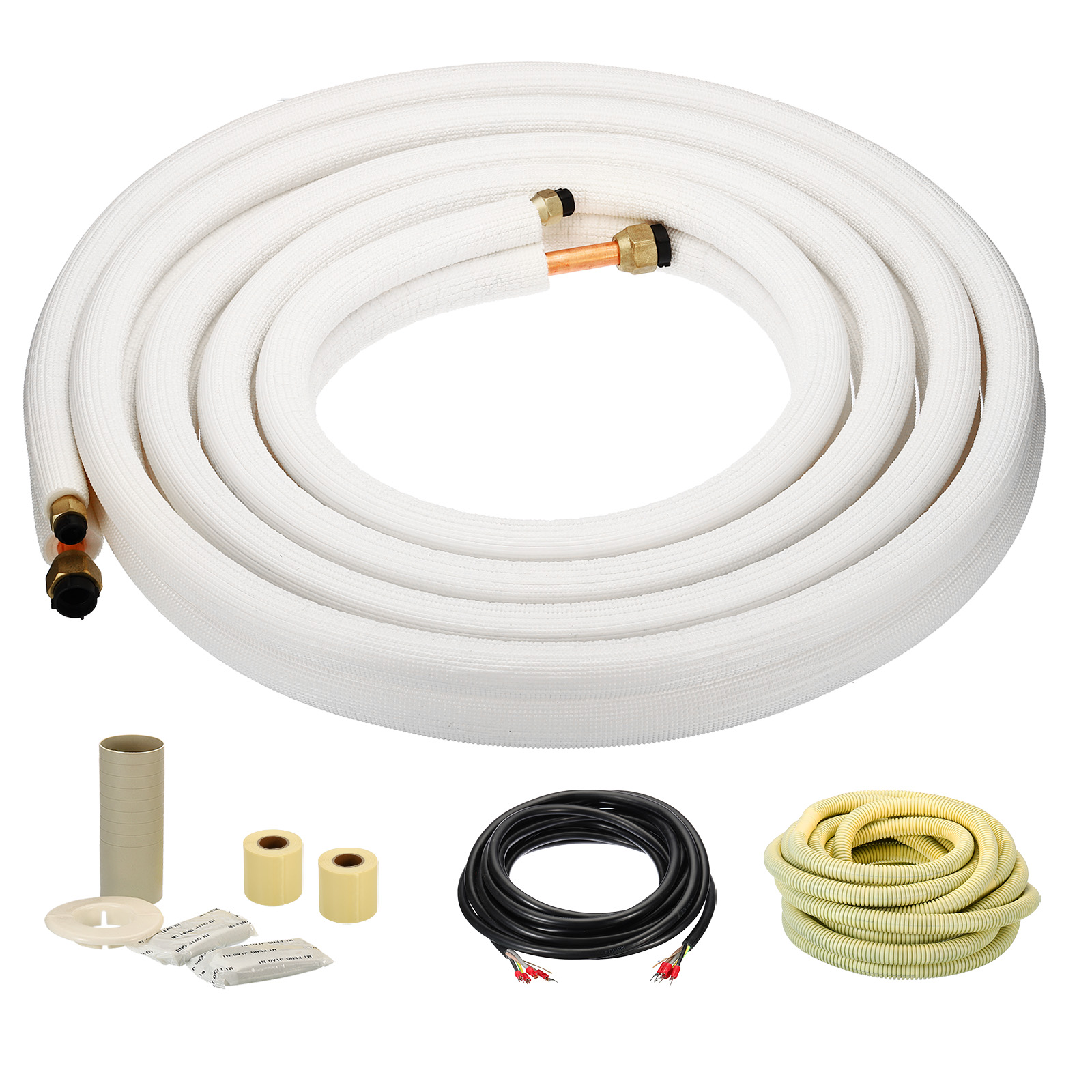 Uxcell Mini Split Line Set 16 Ft, 1/4" 1/2" PE Thickened Copper Tubing ...