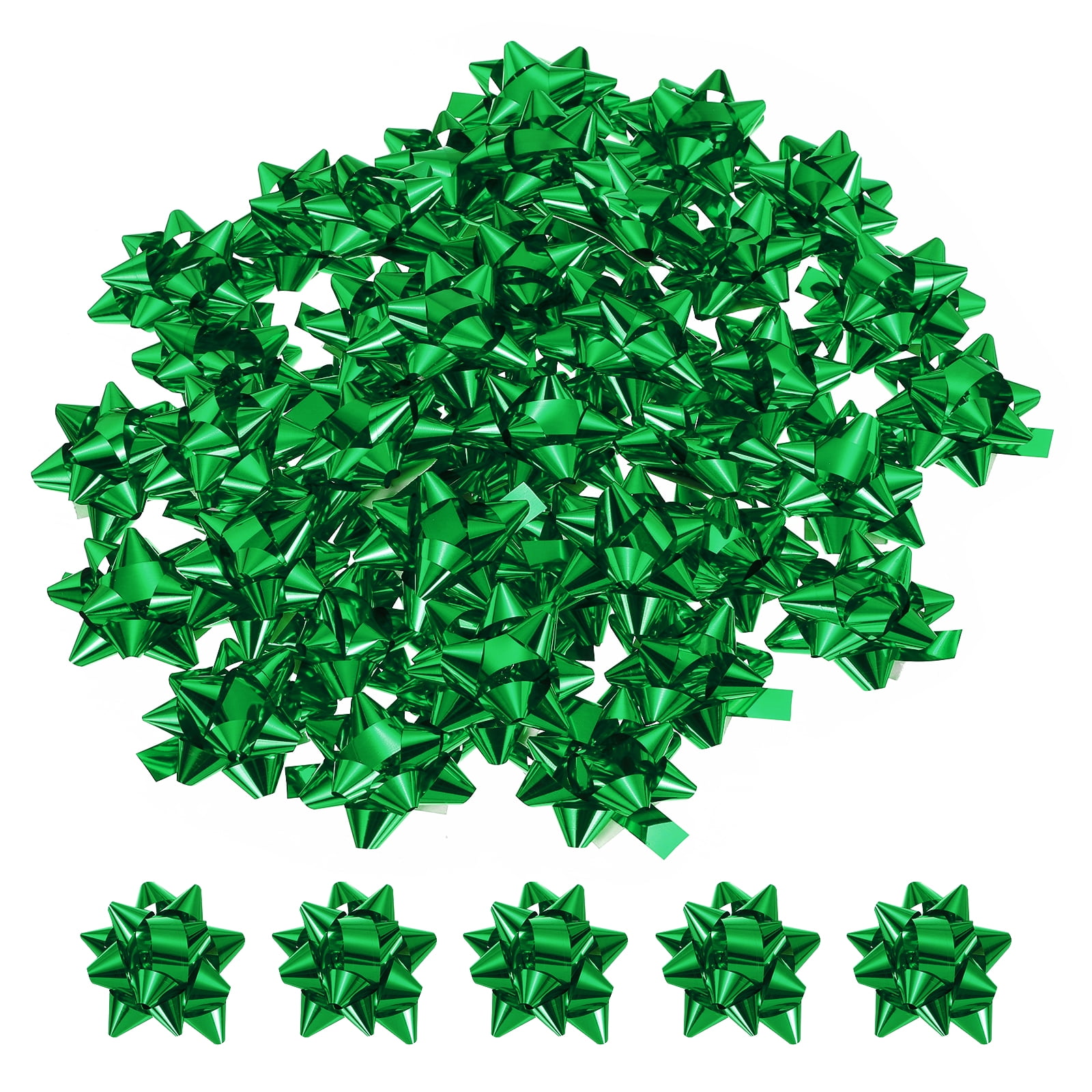 Uxcell 100 pack Small Star Gift Bows, Self-Adhesive Bows for Holiday ...