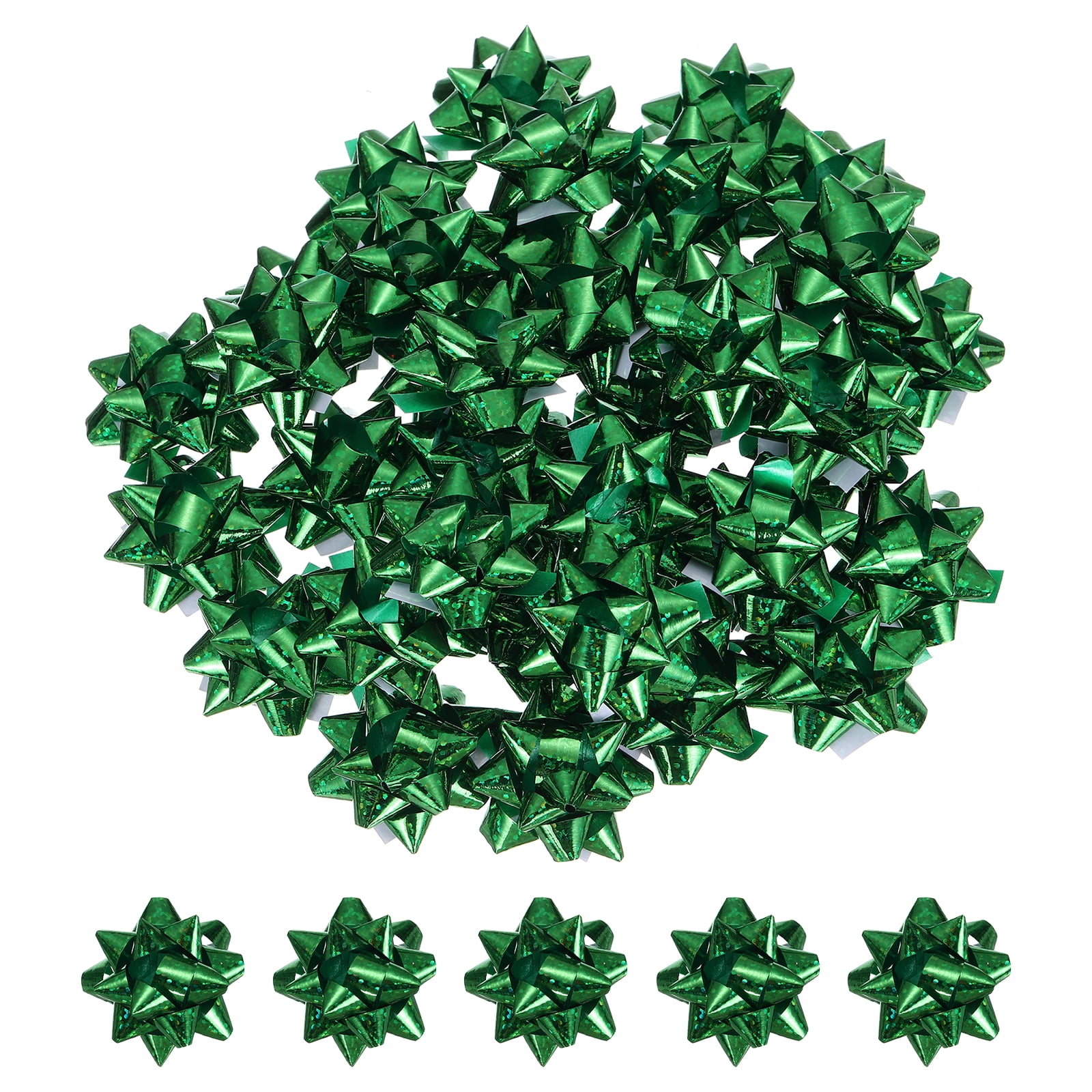 1.5" Mini Star Gift Bows, 100Pcs Metallic Christmas Bows for Holiday ...