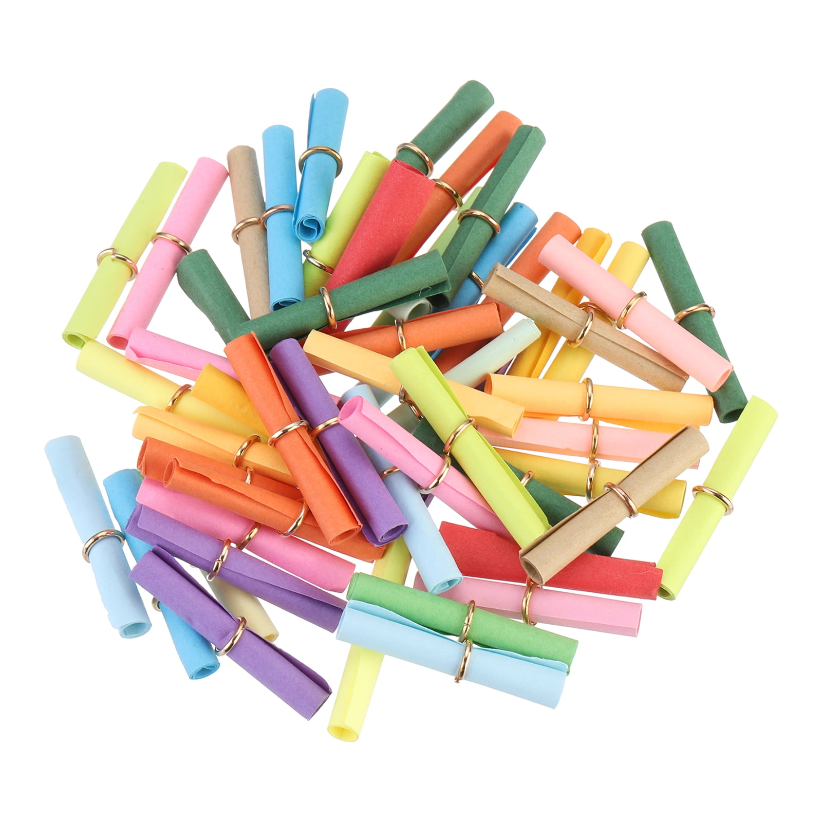 Uxcell Mini Vintage Message Paper Scrolls, 10Pcs x 10 Colors Valentine ...