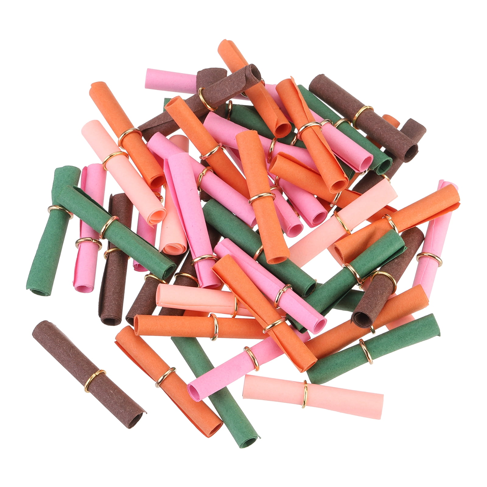 Uxcell Mini Vintage Message Paper Scrolls, 20Pcs x 5 Colors Mixed ...