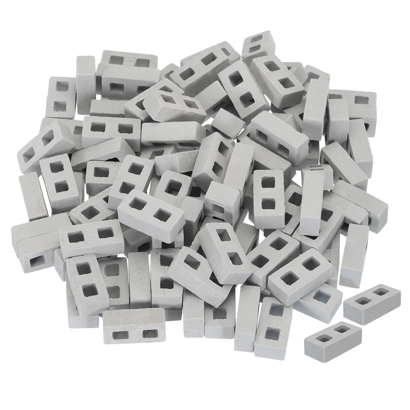 Uxcell Miniature Bricks Clay Mini Wall Brick for Model Building Grey ...