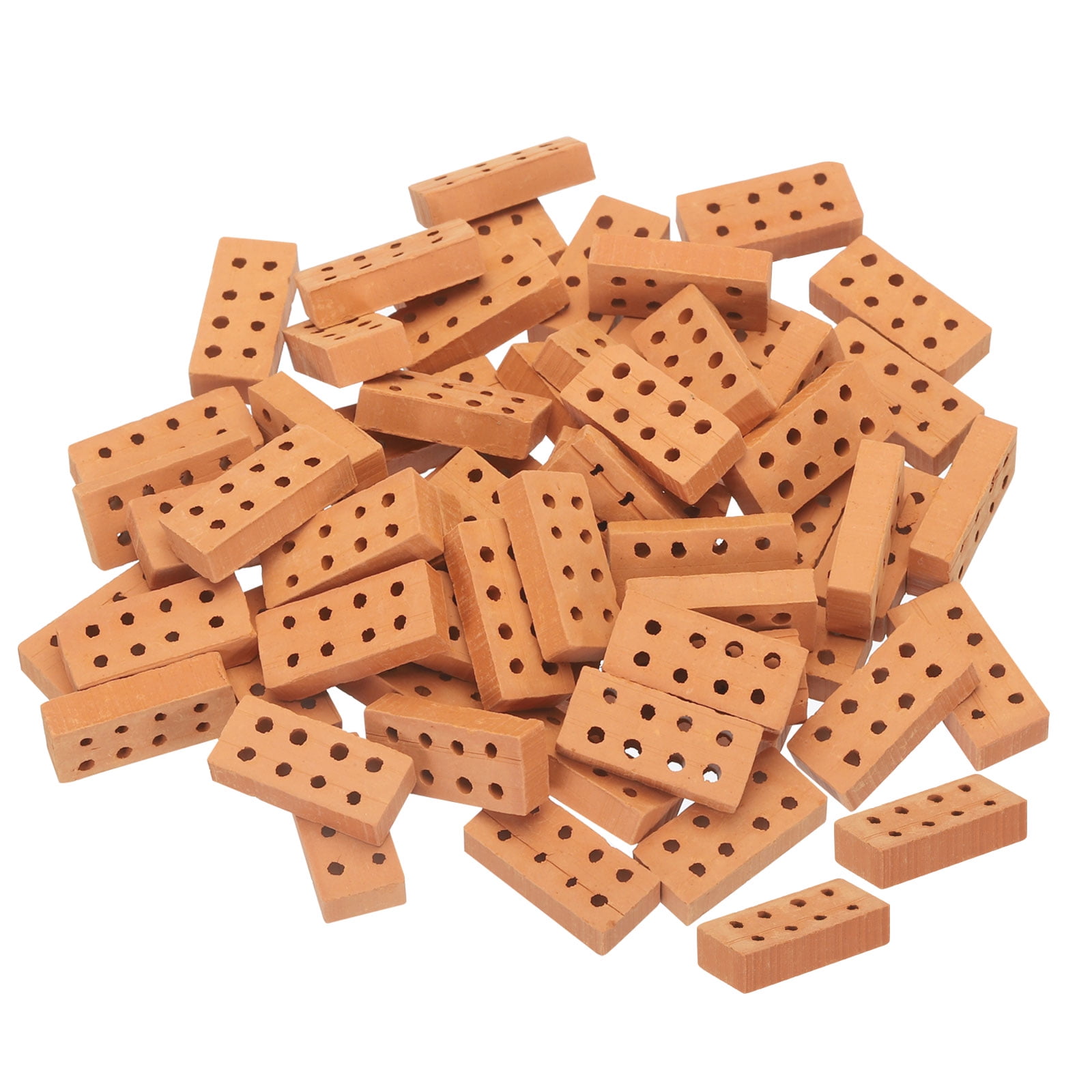 Uxcell Miniature Bricks Clay Mini Wall Brick for Model Building Red ...