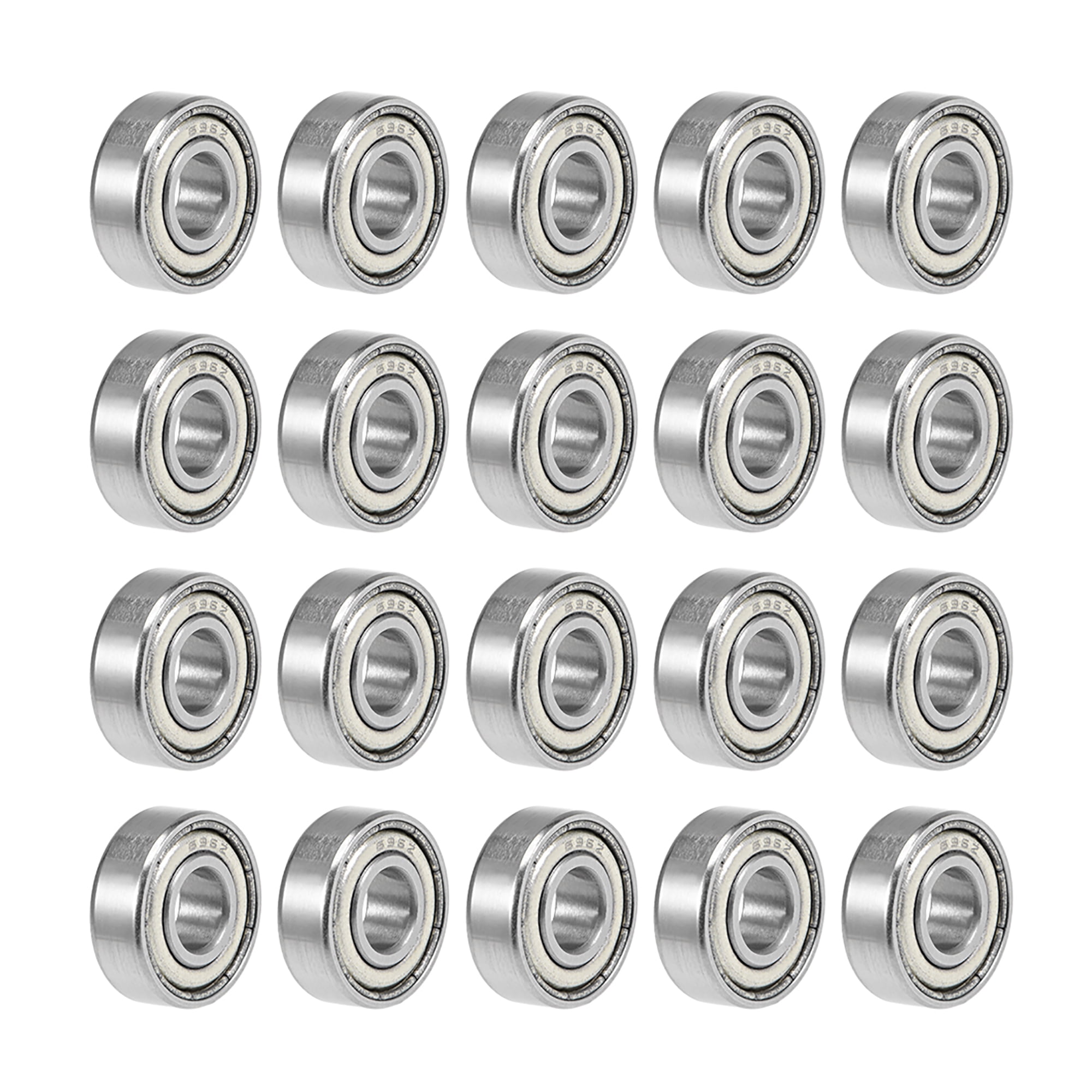 Uxcell Miniature Deep Groove Ball Bearings Double Shielded Chrome Steel ...