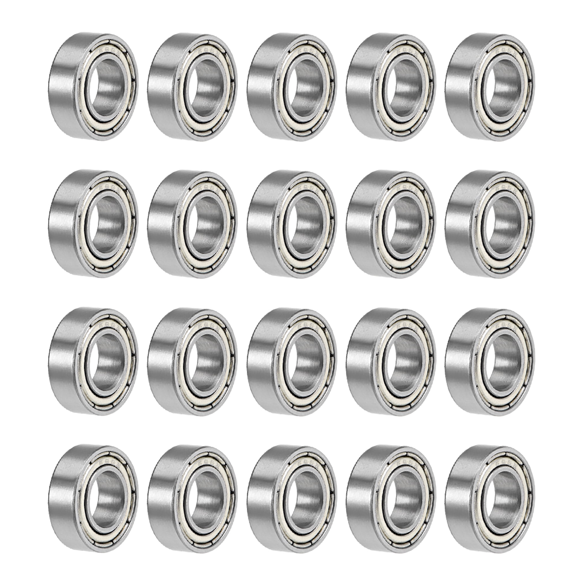 Uxcell Miniature Deep Groove Ball Bearings Double Shielded Chrome Steel ...