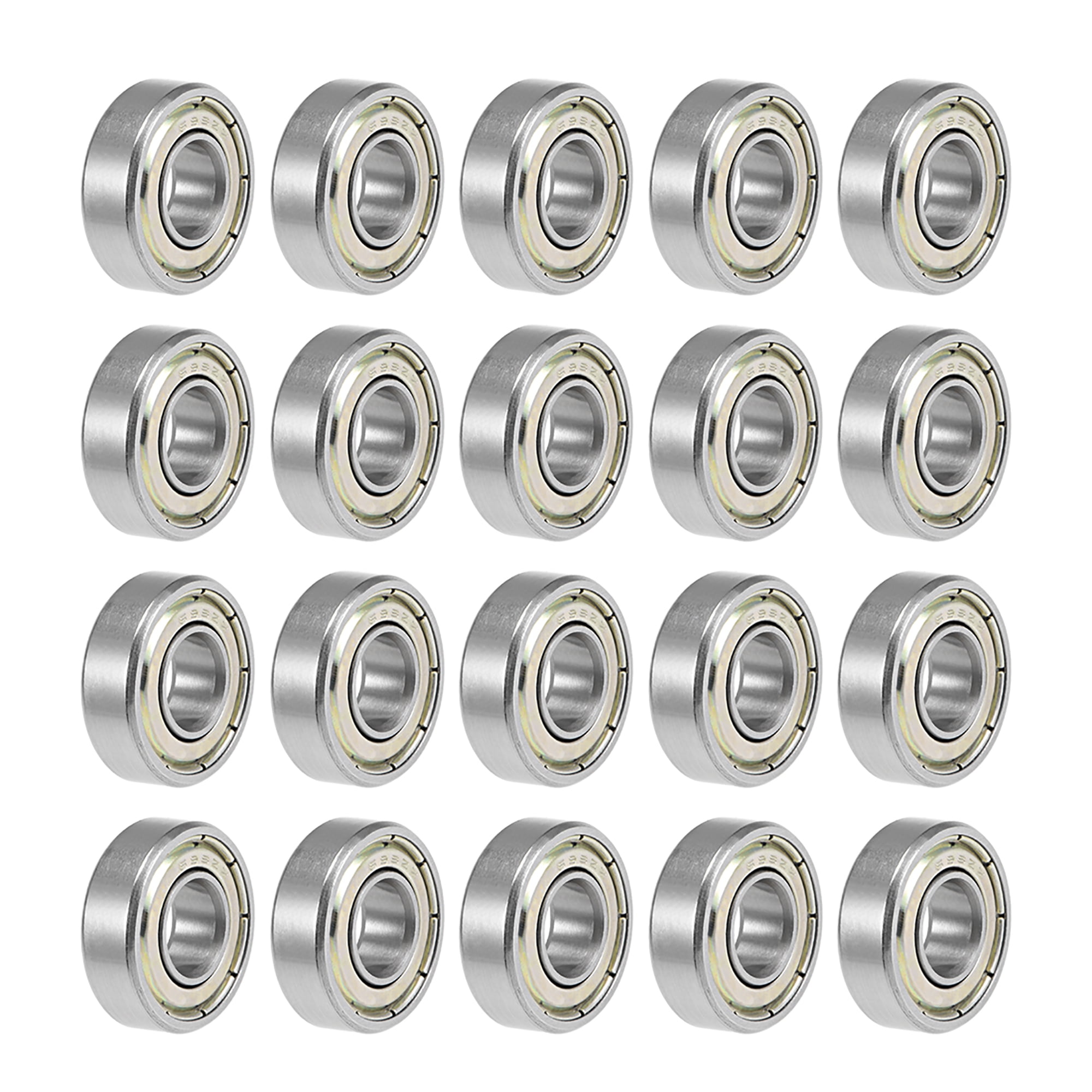 Uxcell Miniature Deep Groove Ball Bearings Double Shielded Chrome Steel ...