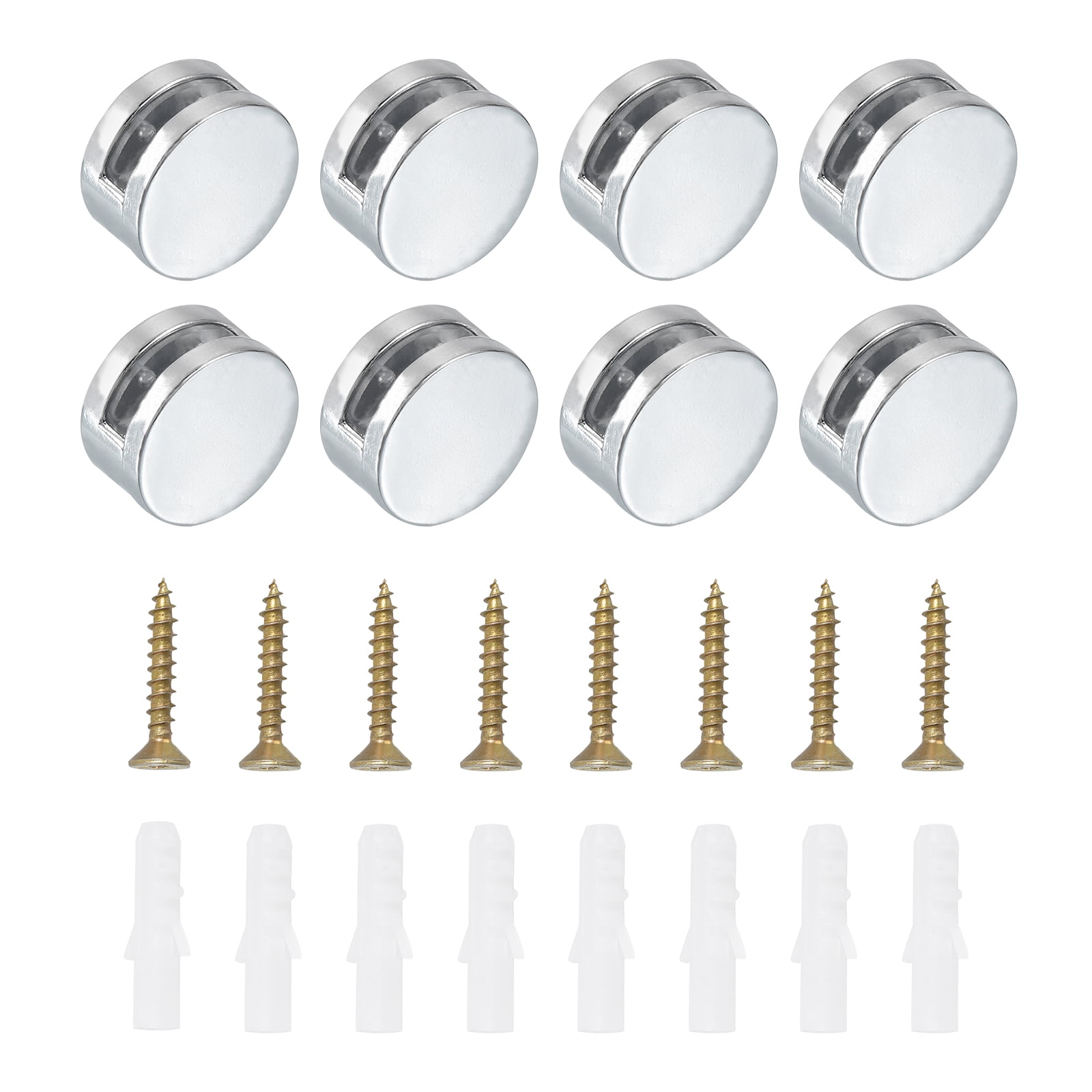 Uxcell Mirror Clip Zinc Alloy Mirror Mounting Kit Fixing Round Holder ...