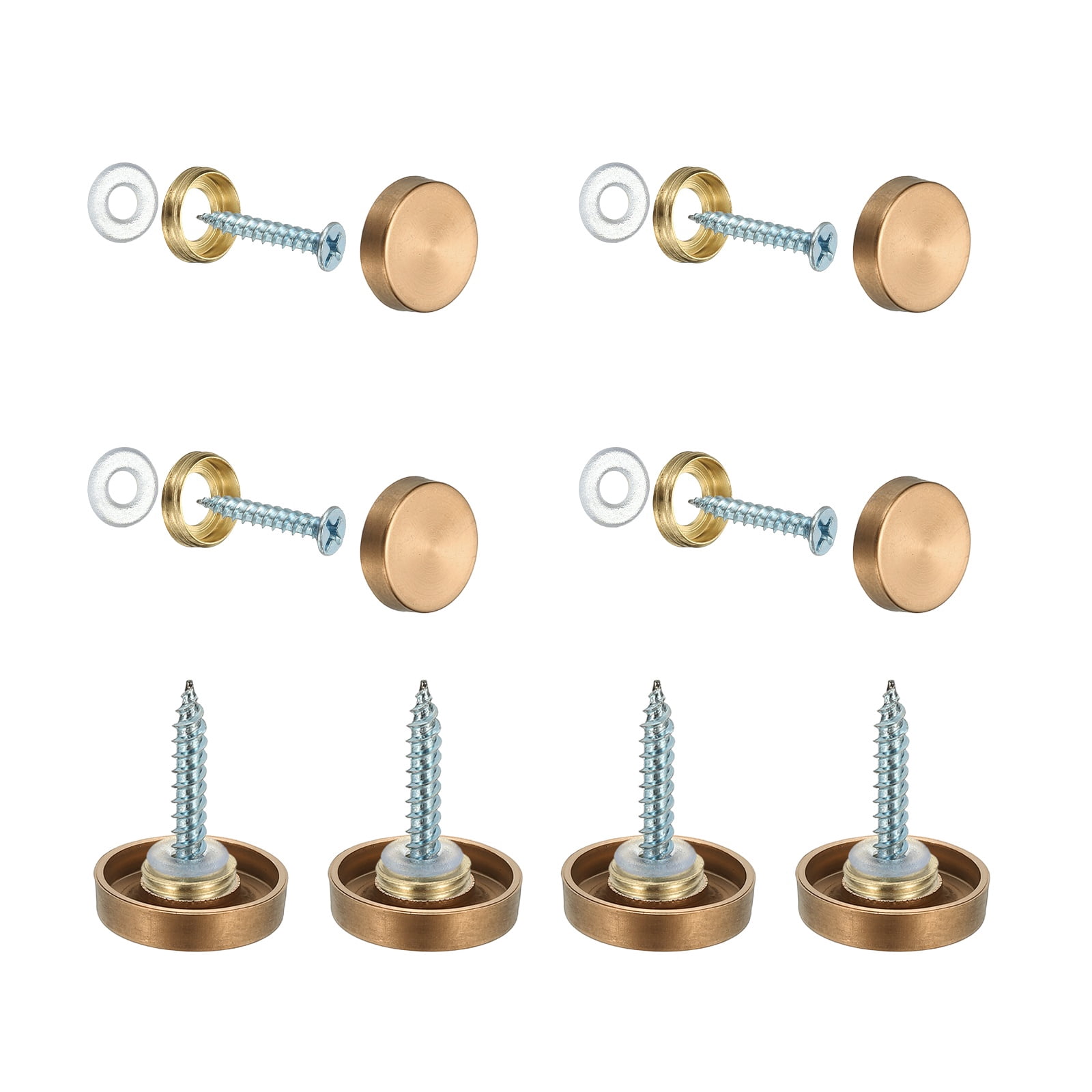 Uxcell Mirror Screws 304 Stainless Steel Decorative Caps Cover Nails ...
