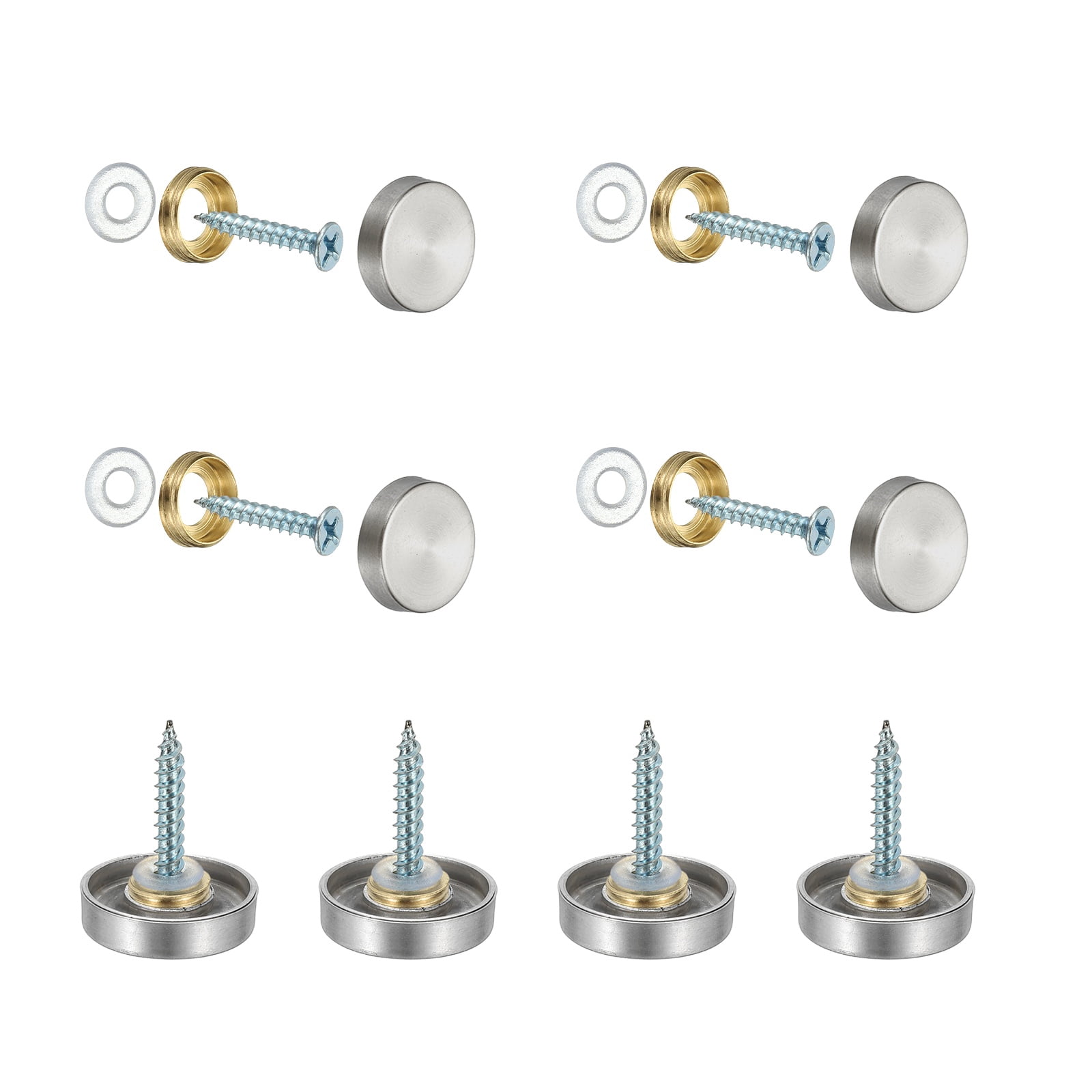 Uxcell Mirror Screws 304 Stainless Steel Decorative Caps Cover Nails ...