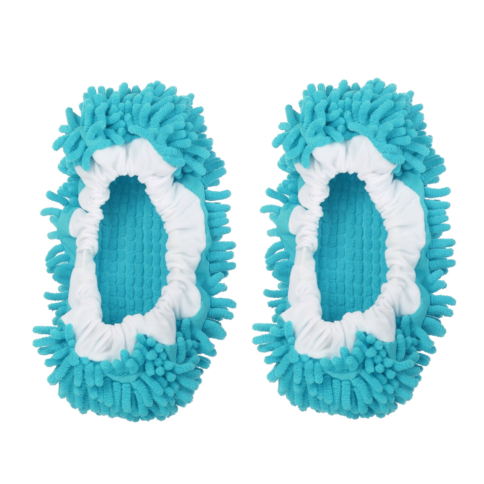 Uxcell Mop Slippers Washable Chenille Duster Cleaning Shoes Cover Blue ...