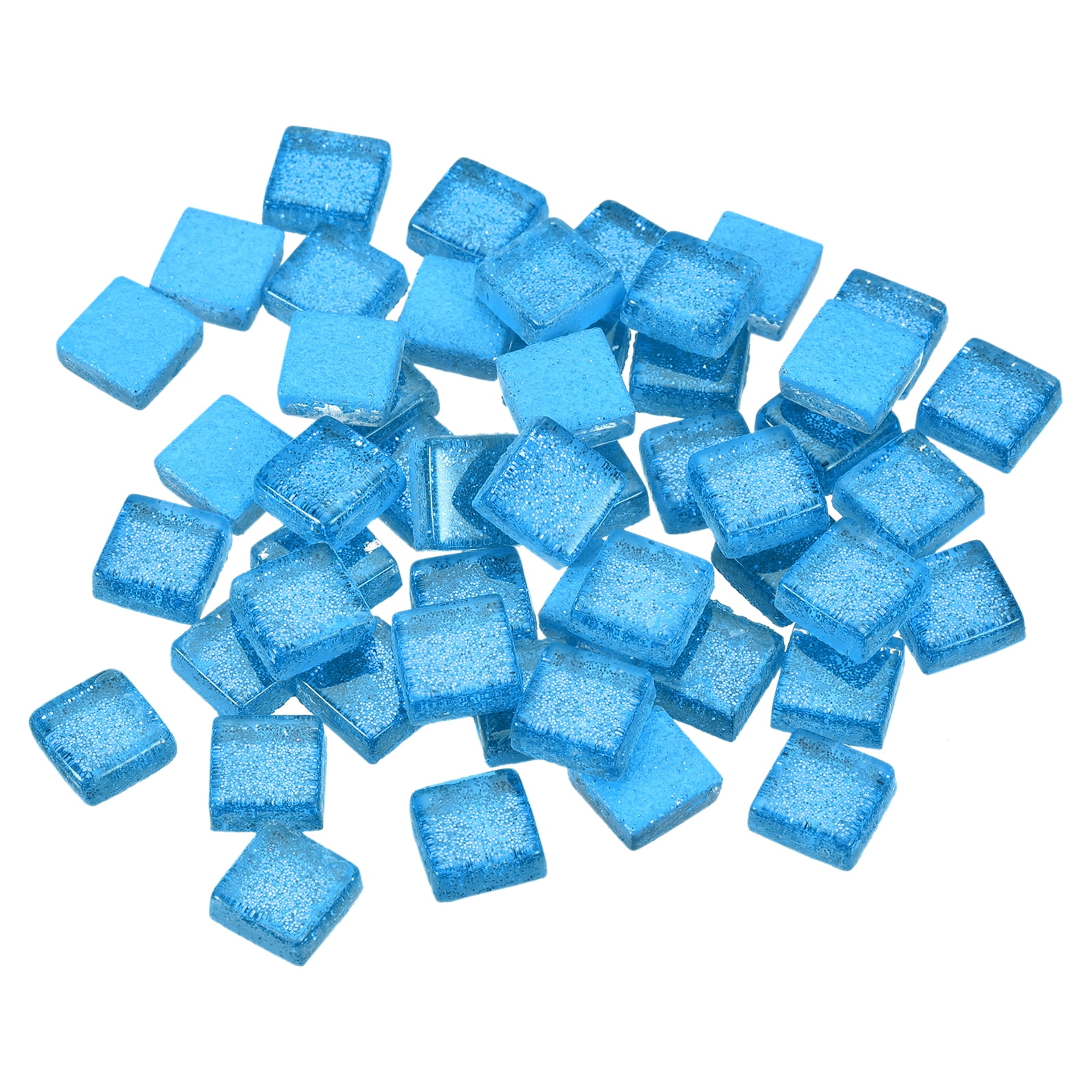 Uxcell Mosaic Tiles Glass Tiles 1 x 1cm for DIY Crafts, 50Pack(50g,Blue ...