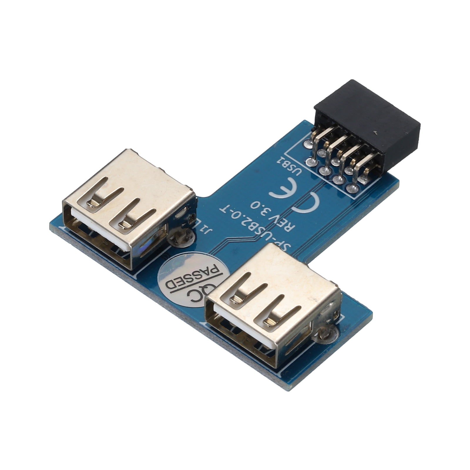 Uxcell Motherboard 9Pin to USB2.0 1 to 2 Dual Port Adapter Card for USB ...