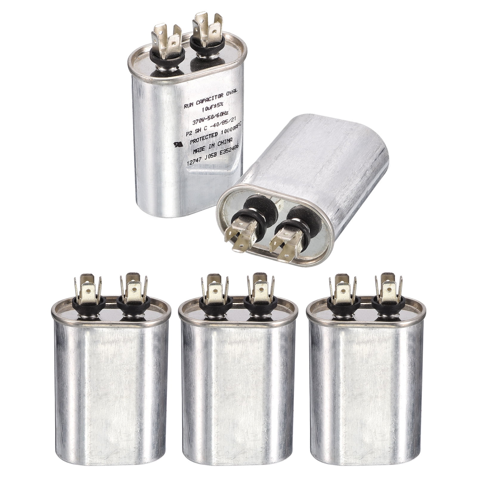 Uxcell Motor Start Capacitor 10uF 370VAC, CBB65 Oval Run Capacitor, for Air Conditioner 5 Pack ...