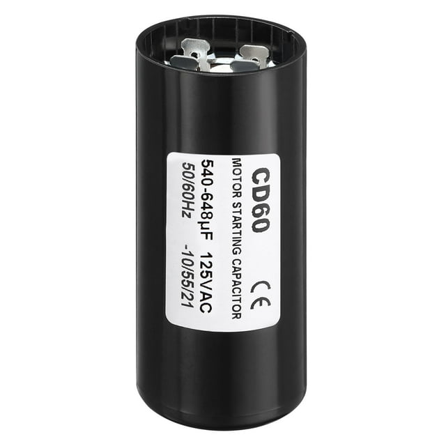 Uxcell Motor Start Capacitor 540-648uF/Mfd 125V 50/60Hz CD60 Run ...