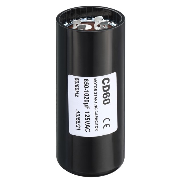 Uxcell Motor Start Capacitor 850-1020uF/Mfd 125V 50/60Hz CD60 Run ...