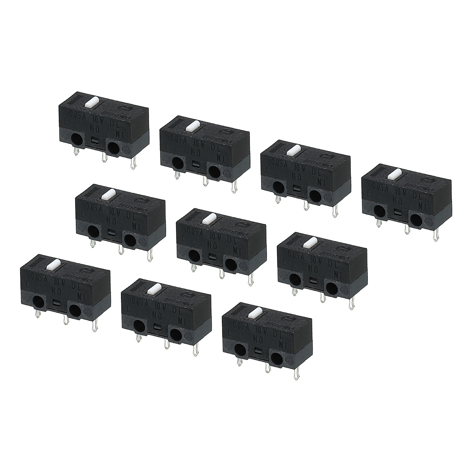 Uxcell Mouse Micro Switch 0.74N 500W Time 3 Pins White Toggle Shaft ...