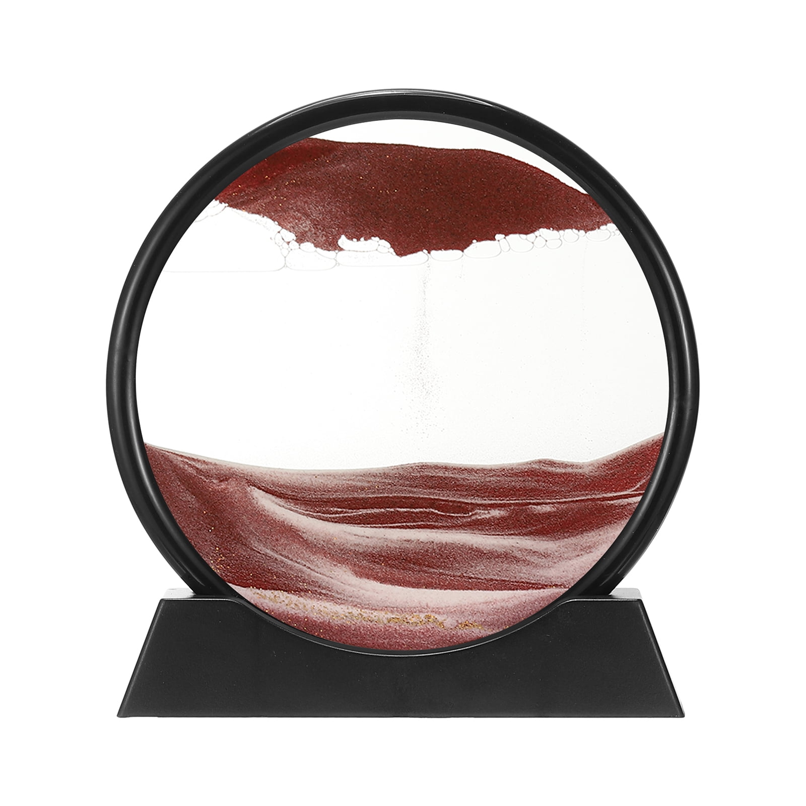 Uxcell Moving Sand Art Liquid Motion, 7" Round Glass 3D Display Frame ...