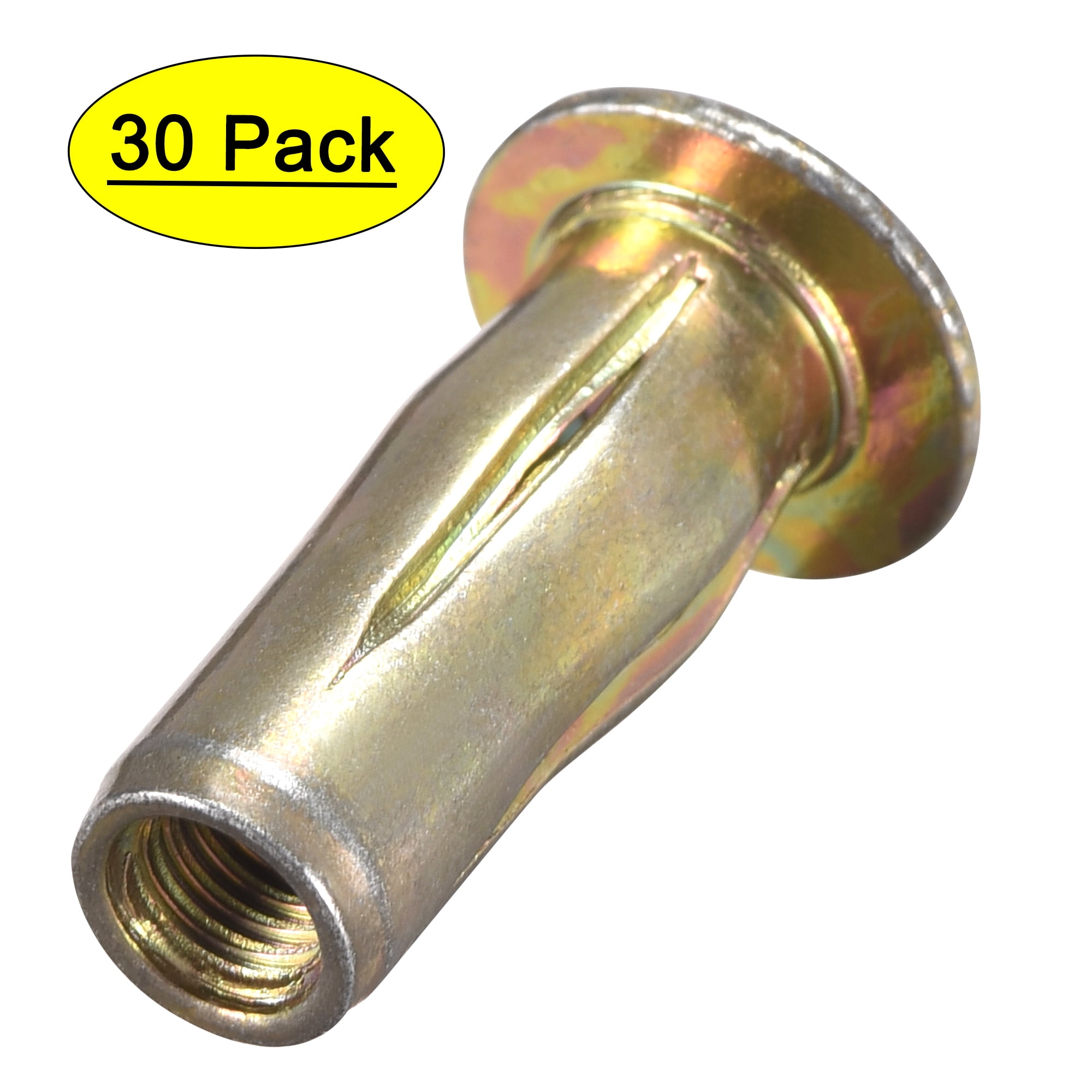 Uxcell Multi-Grip Rivet-Nut, M5 Pre-Bulbed Shank Carbon Steel Color ...