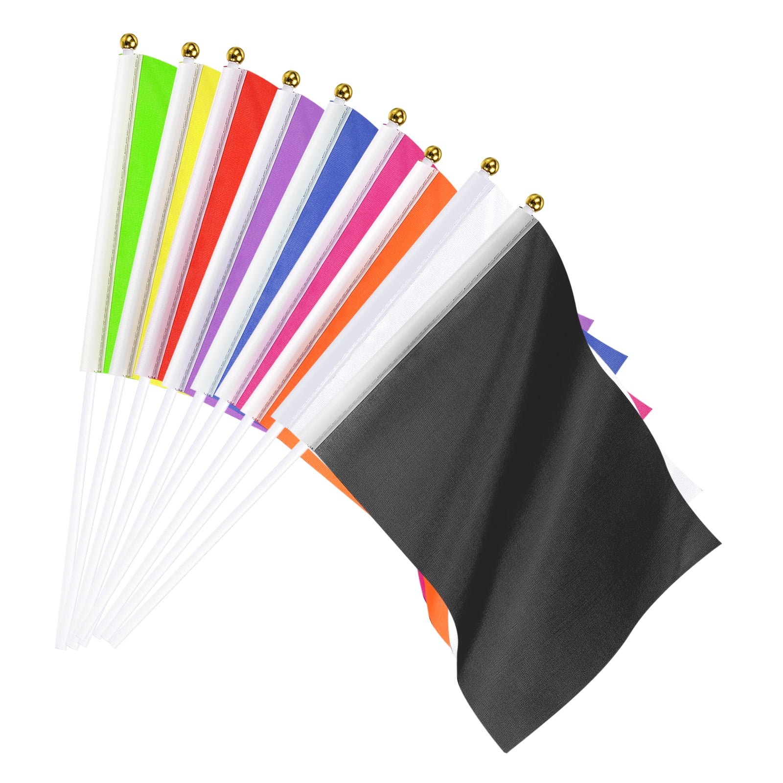 Uxcell Multi-color Flag Stick, Hand Held Small Mini DIY Flag 8.2 Inch x ...