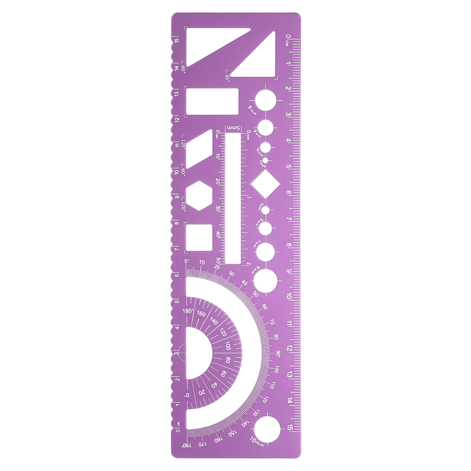 Uxcell Multifunctional Geometric Rulers 15cm Metric and SAE Aluminum ...