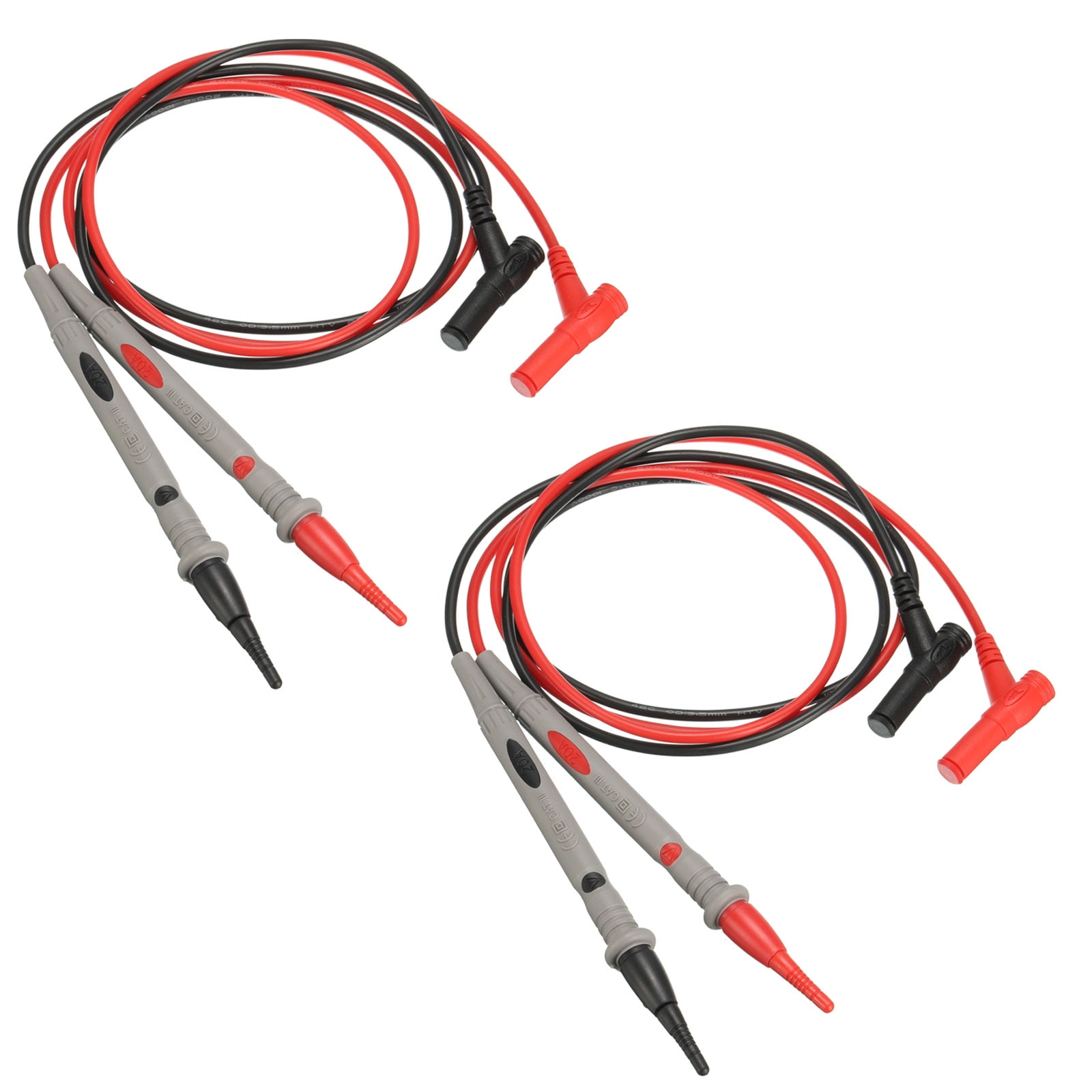 Uxcell Multimeter Test Leads Set, 2 Set Banana Plug 1000V 20A Silicone ...