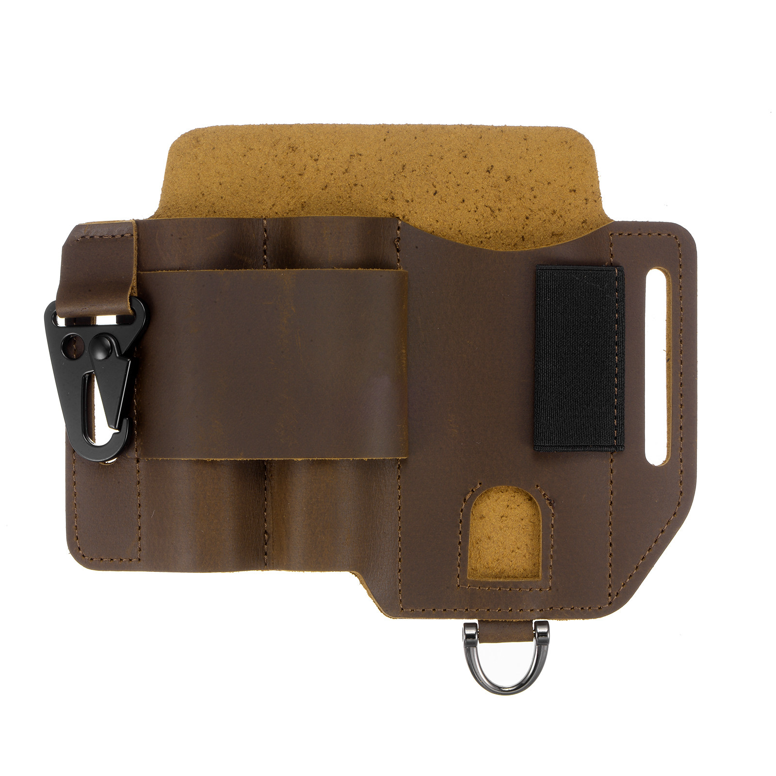 Uxcell Multitool Sheath EDC Organizer 6.9" x 5.4" Natural Leather Big ...